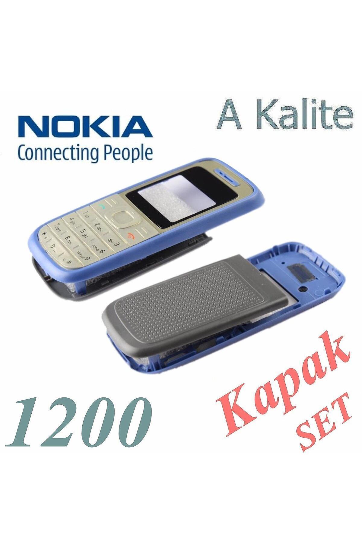 Orjinal Nokia 1200 Uyumlu Tuşlu Telefon Arka Ön Kapak Takımı (MAVİ ...