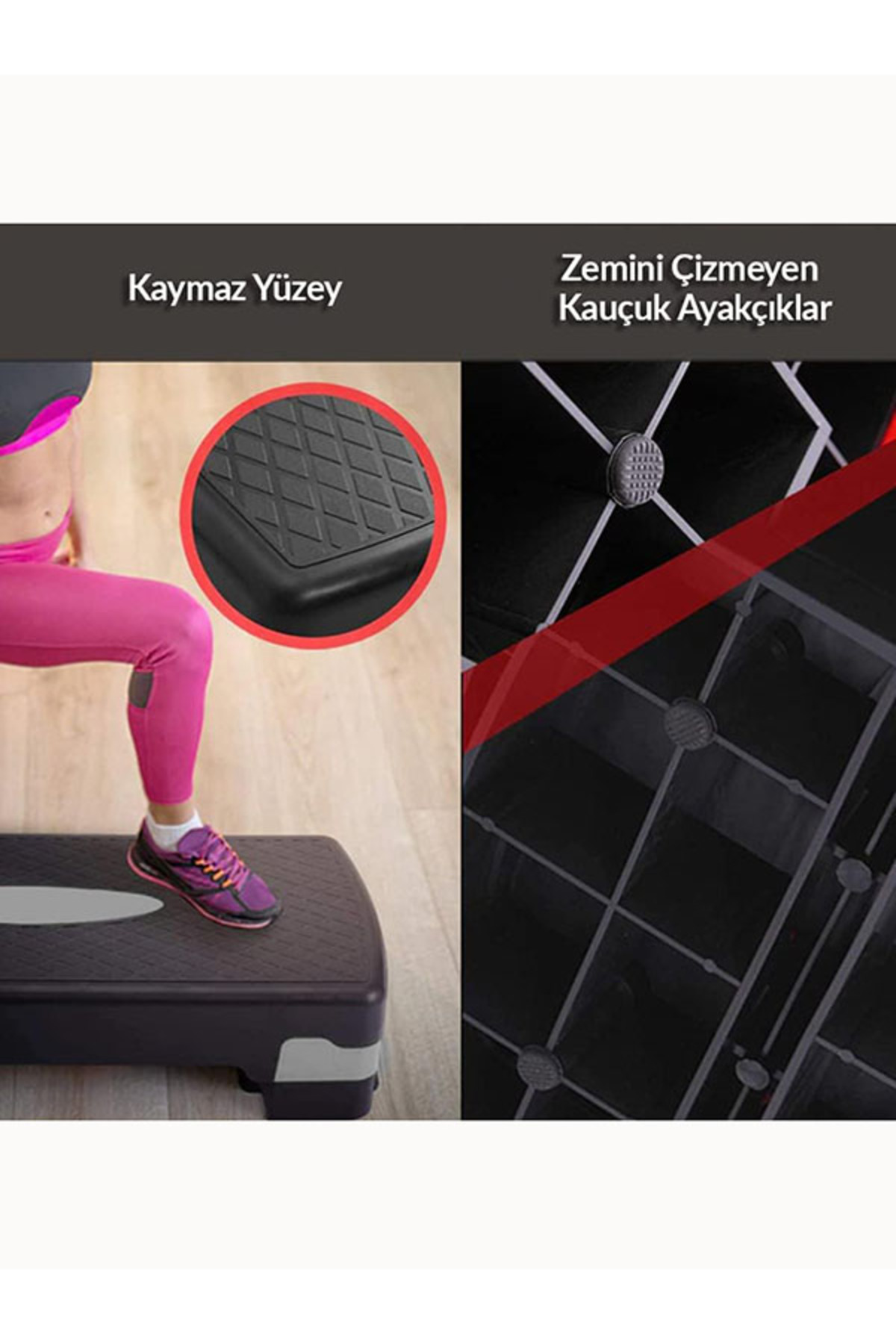 MultiFlexPro Step Tahtası 2 Kademeli Yükseklik Ayarlı Fitness Egzersiz ...