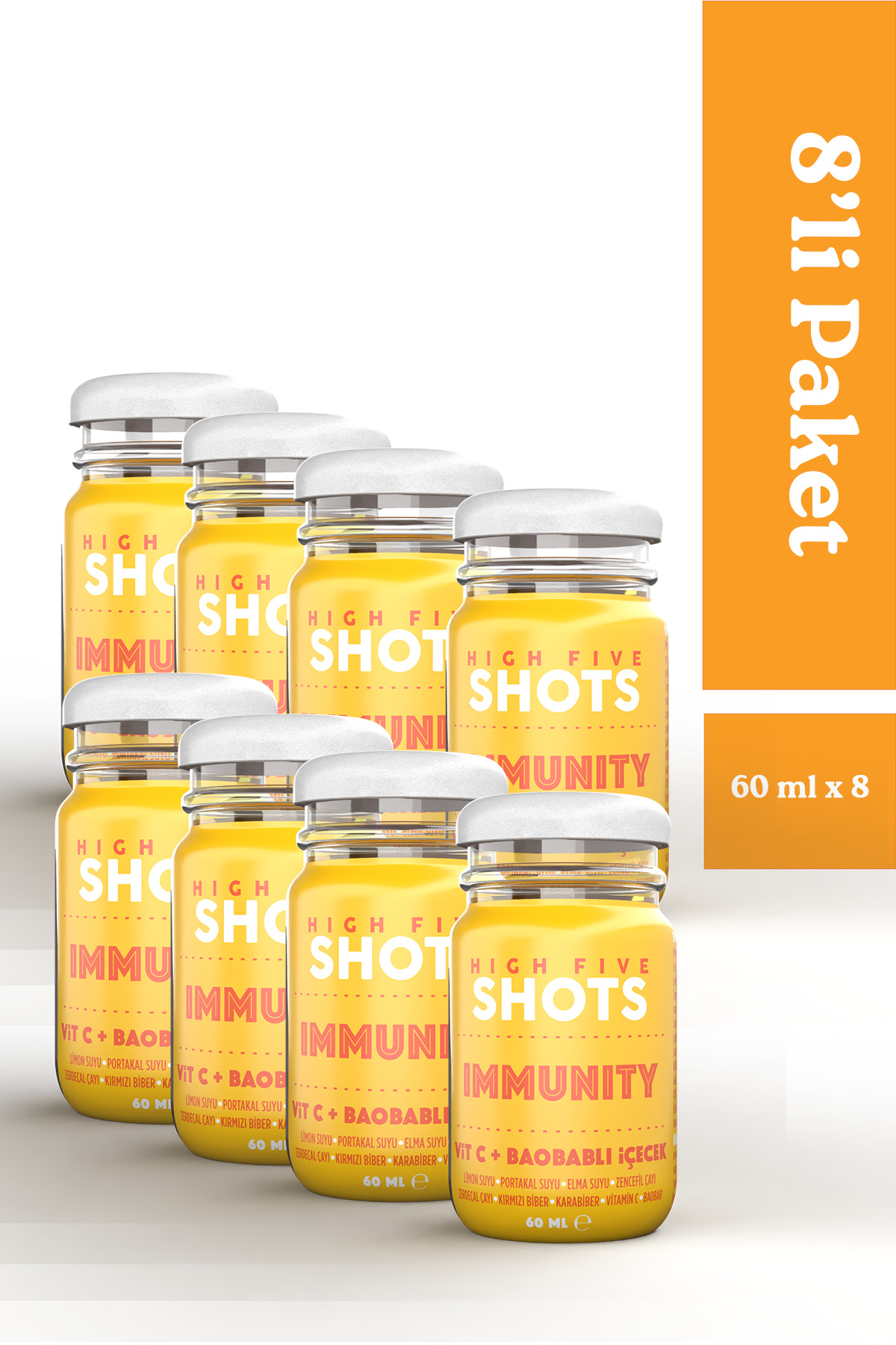 Elite Naturel High Five Shots Fonksiyonel Immunity Shot 8'li Paket 8 X ...