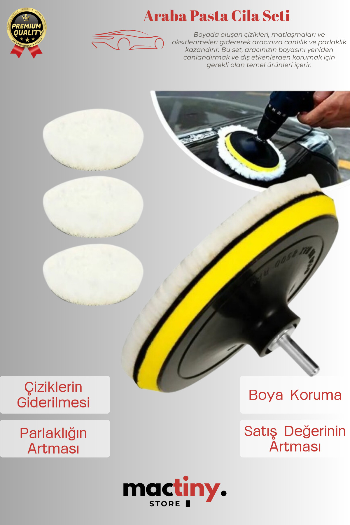 Mactiny Premium ürün Kaliteli Üretim Sağlam Dayanıklı Araba Pasta Cila ...