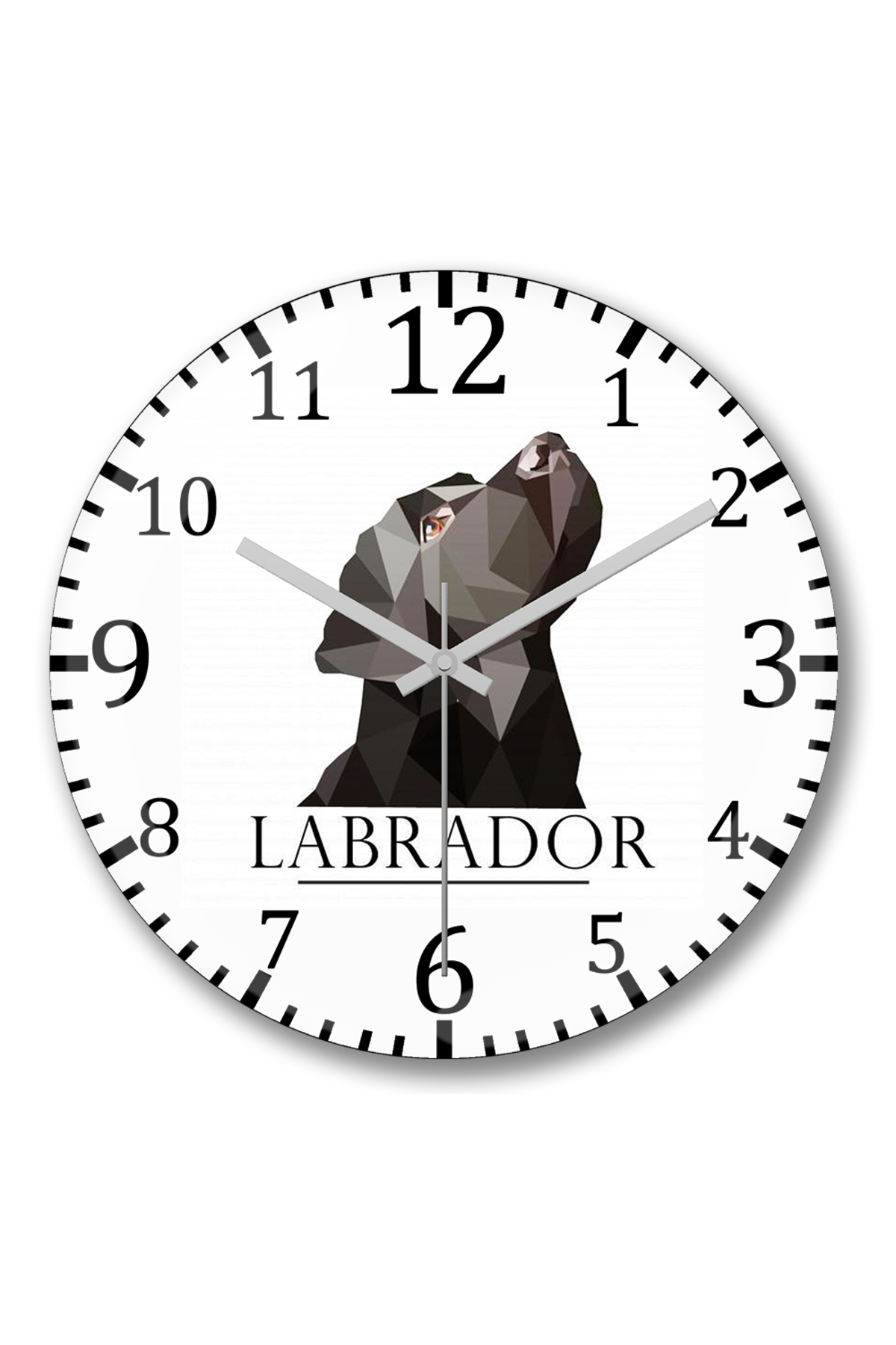 BASKI DÜNYASI Labrador Black Pug Dog Wall Clock Curved Real Glass- Trendyol