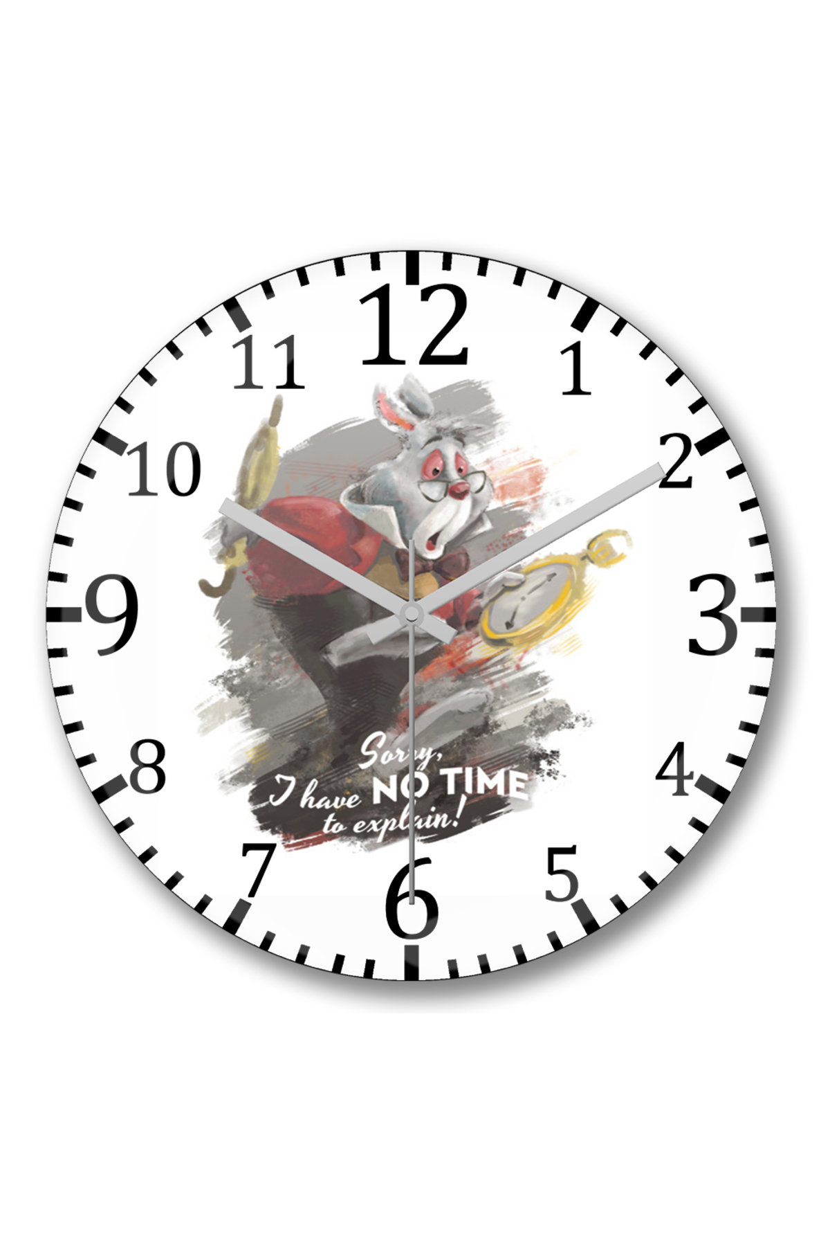 BASKI DÜNYASI White Rabbit the White Rabbit Wall Clock Curved Real ...