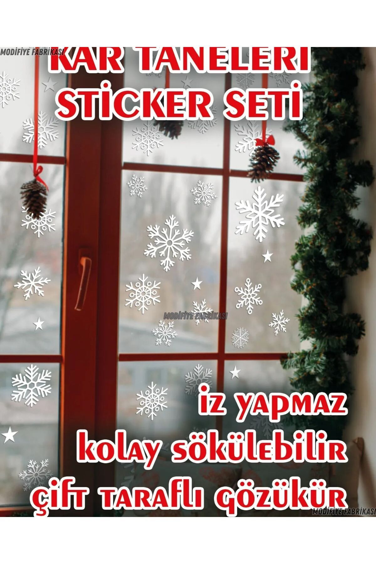 Modifiye Fabrikası 50 Adet Kar Tanesi Sticker Seti | UV Baskılı, Çift ...