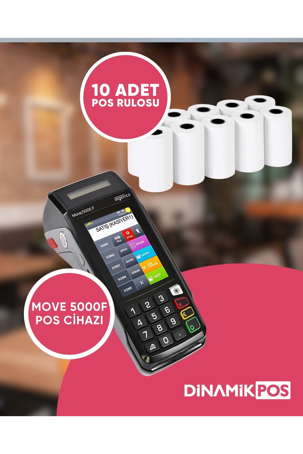 ingenico Yeni Nesil Yazarkasa Pos Move 5000 F + 10 Adet Pos Rulosu ...