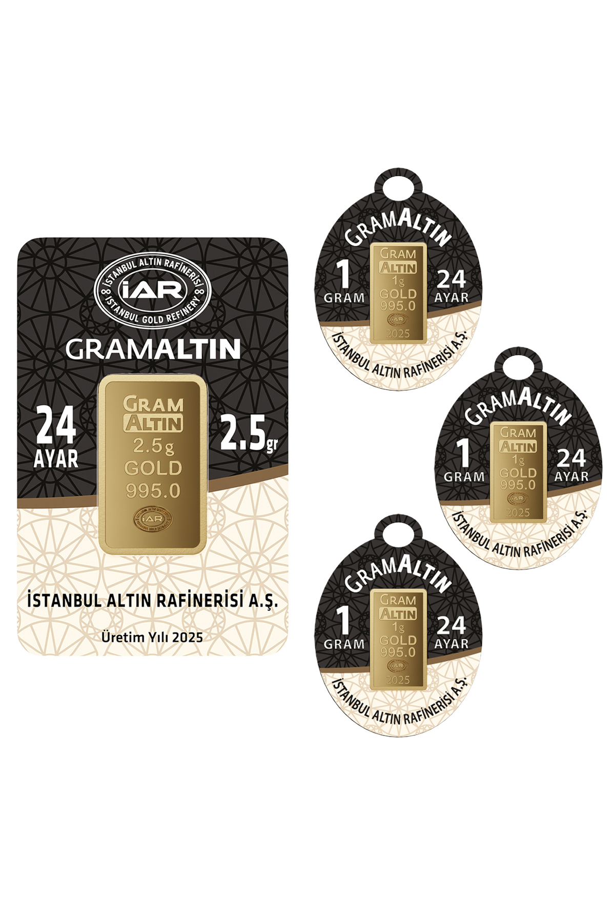 Tuğrul Kuyumculuk 5,5 Gram (2,5+1+1+1) Külçe Gram Altın Iar 24 Ayar ...