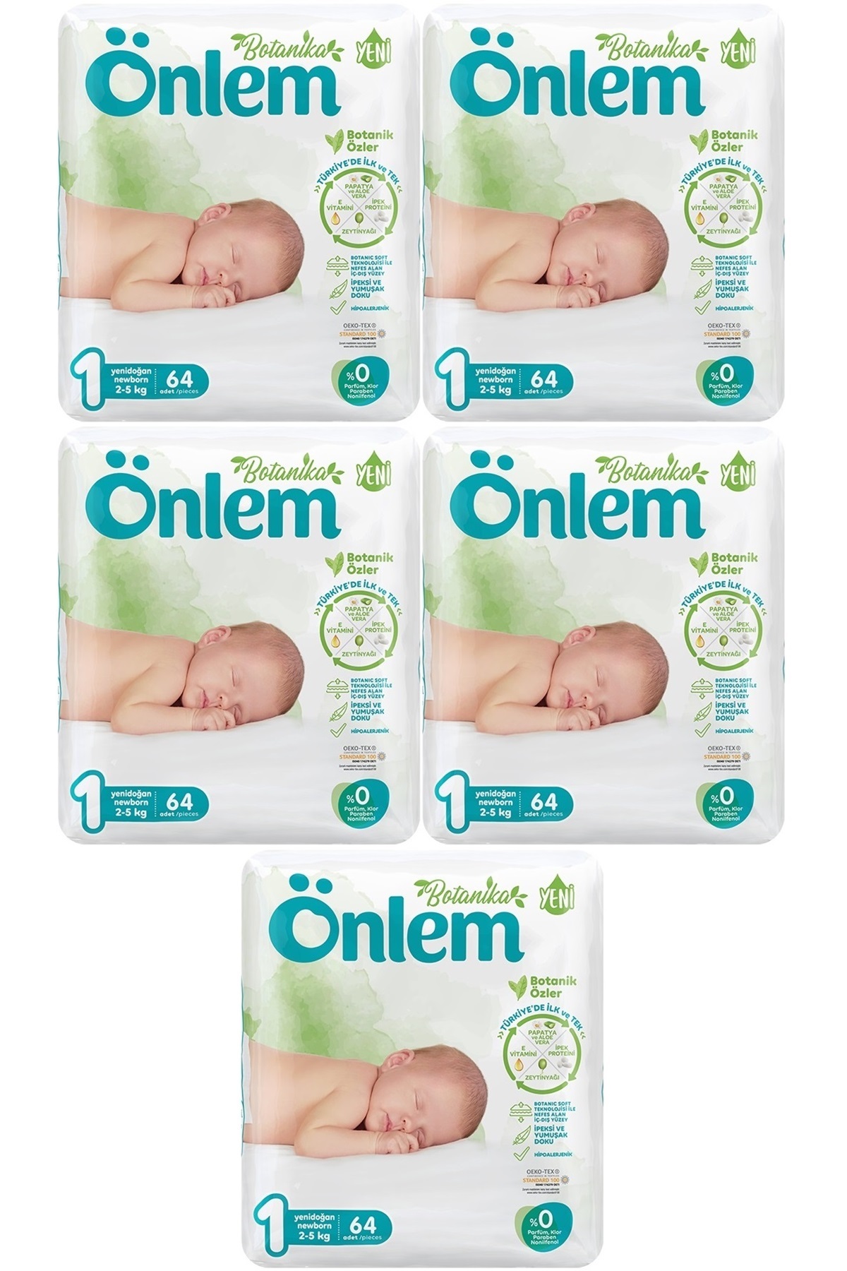 ÖNLEM Önlem Bebek Bezi Botanika Beden:1 (2-5Kg) Yenidoğan 320 Adet Mega ...