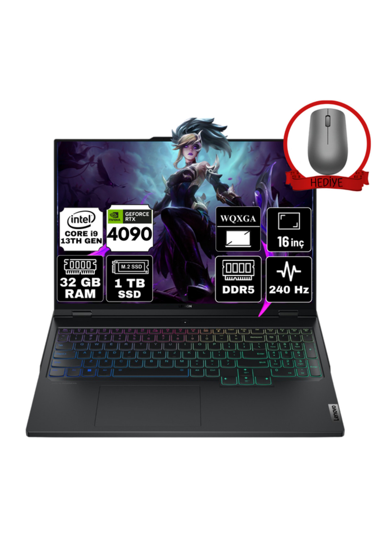 LENOVO Legion Pro 7 i9-13900HX 32GB 1TB SSD RTX4090 16GB 175W W11H 16" 240HZ 82WQ00AWTX-A20 ...