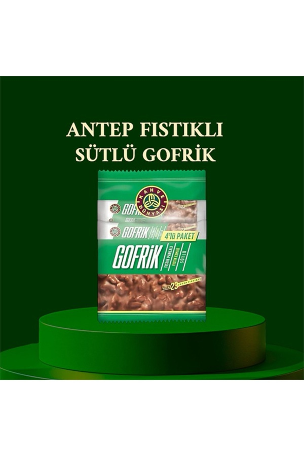 Kahve Dünyası Antep Fıstıklı Sütlü Gofrik Çikolata 33 Gr (4 Adet)Fiyatı ...