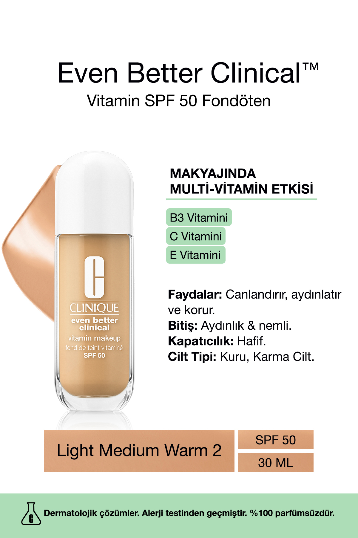 Clinique Even Better Clinical Vitamin Makeup SPF 50 Fondöten - Renk ...