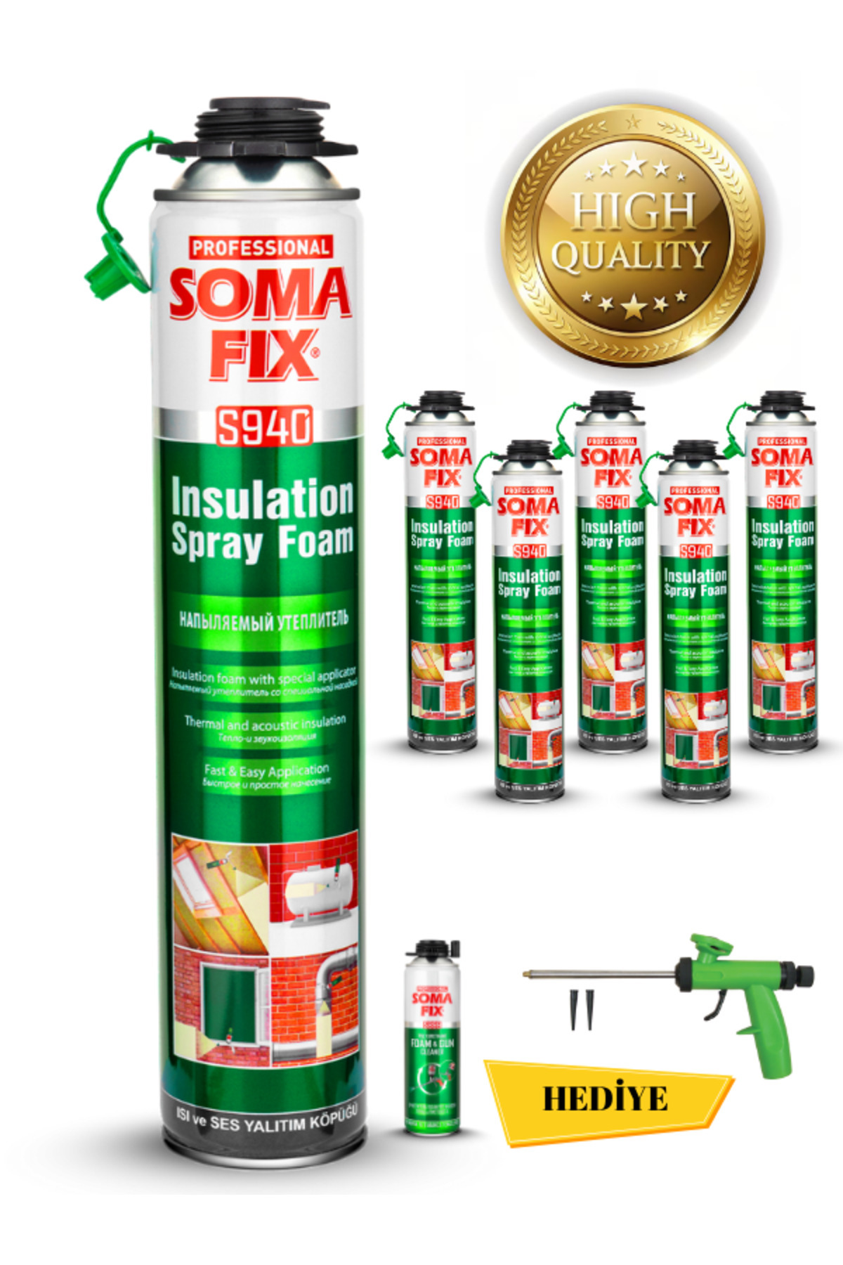 Somafix SOMAFİX Poliüretan Isı Ve Ses Yalıtım Köpüğü 850 ml (5 ADET ...