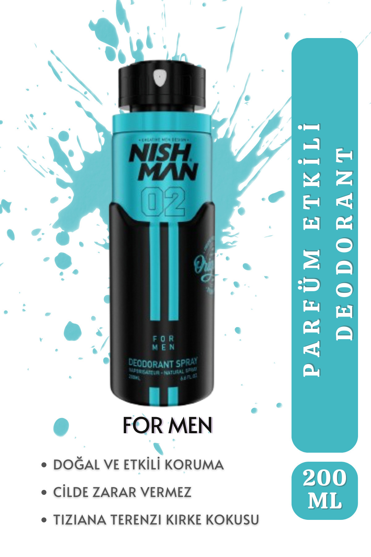 NISHMAN Erkek Sprey Deodorant 21 Saat Etkili Koruma - Enchanted - 200 ...