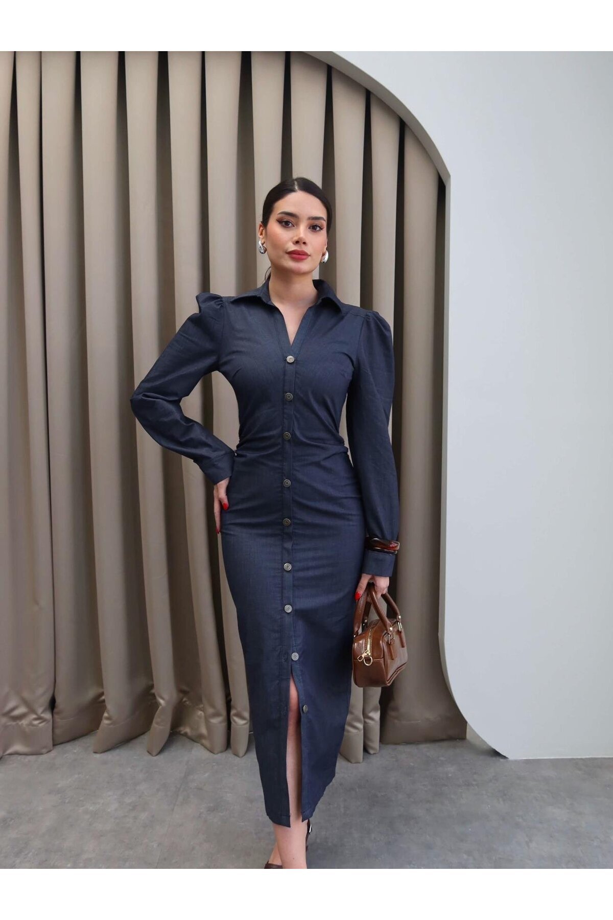 Lady Pixie Düğmeli Denim Elbise - Fiyatı, Yorumları