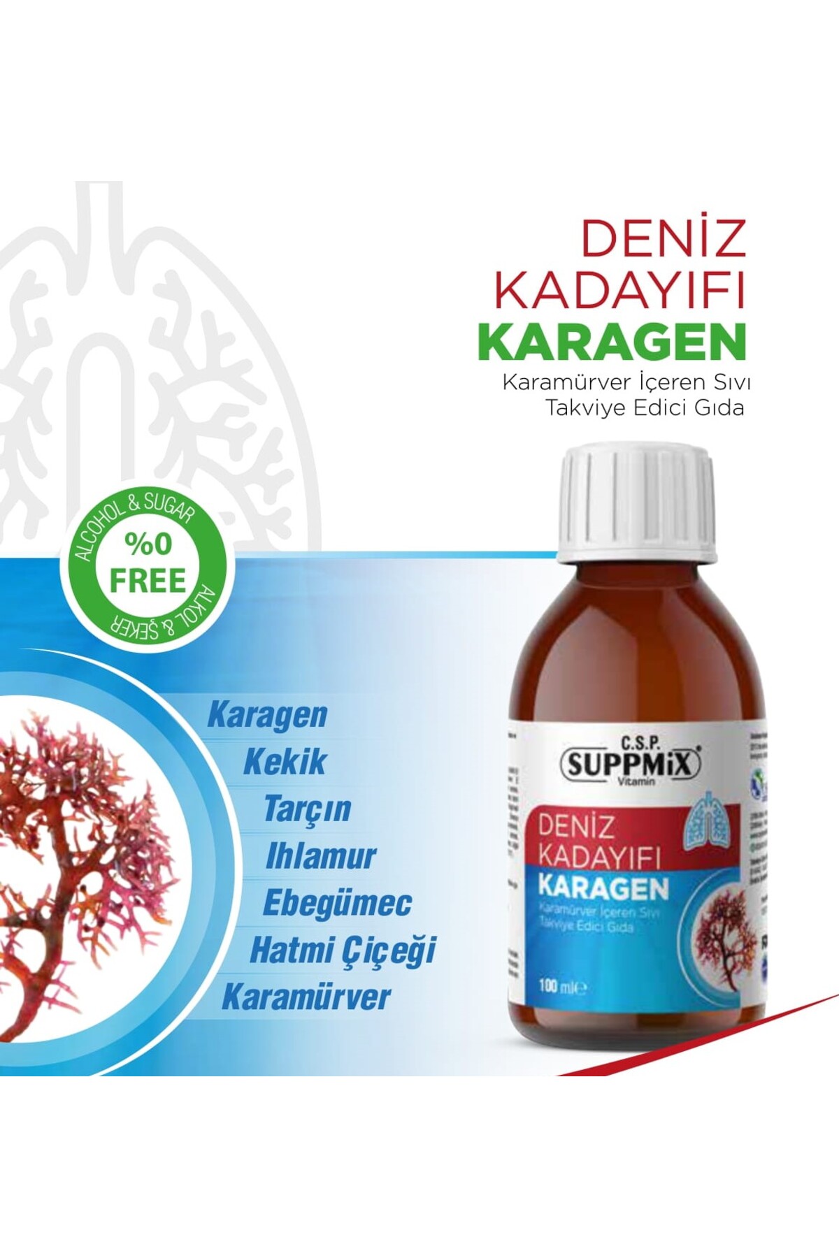 suppmix Karagen Bitkisel Şurup-kronik Şurubu 100 ml - Fiyatı, Yorumları