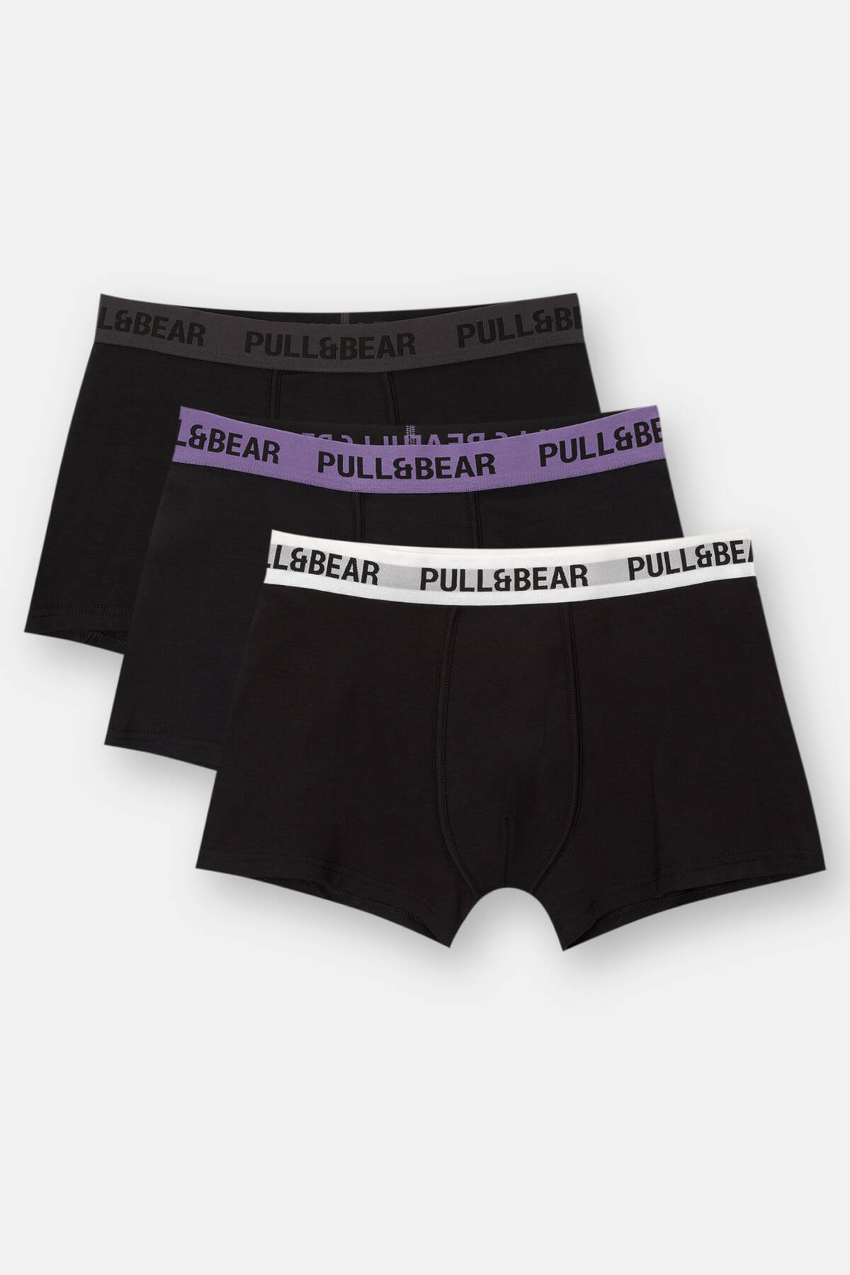 Pull & Bear 3'lü renkli bel bantlı siyah boxer seti - Fiyatı, Yorumları