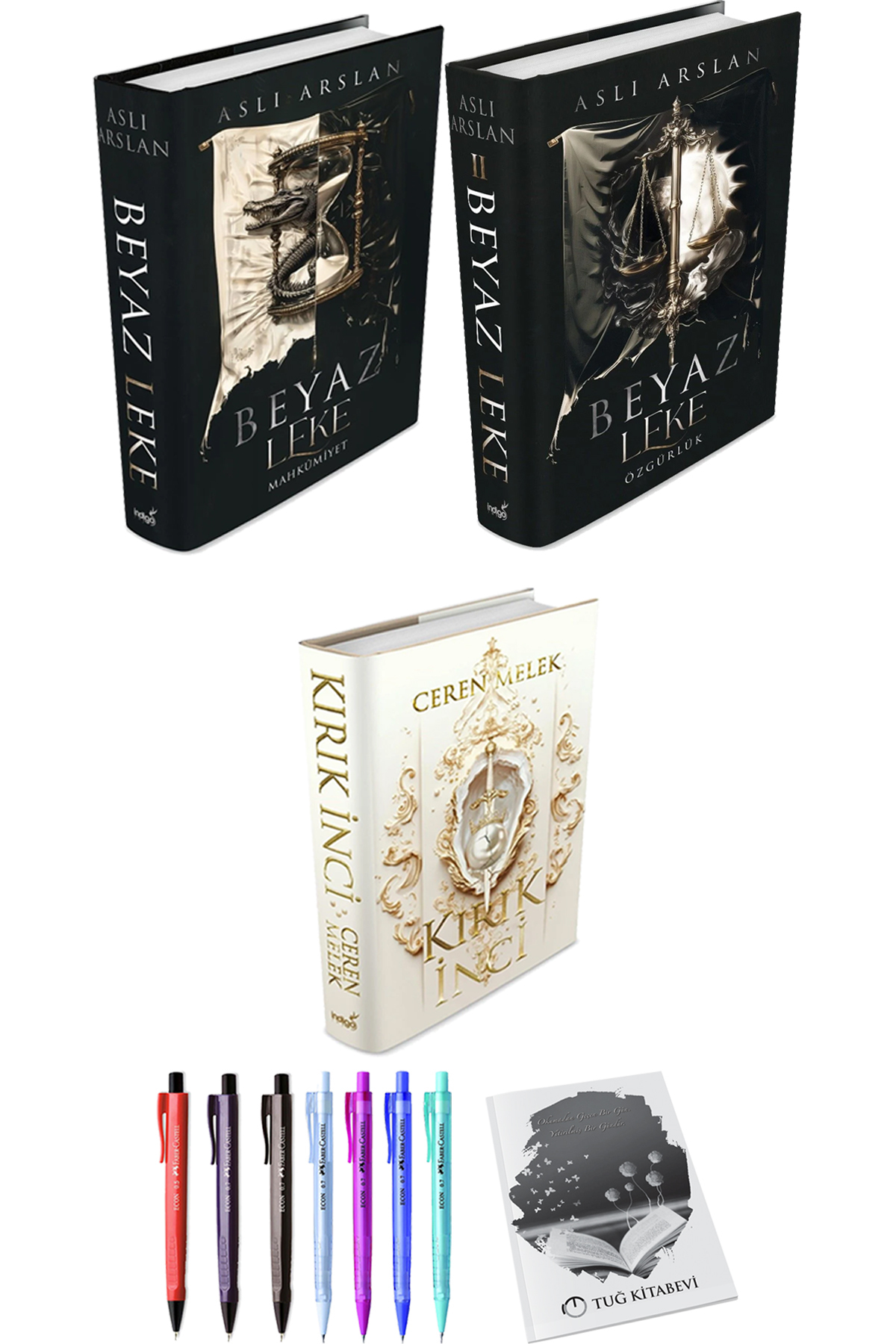 İndigo Kitap Beyaz Leke 2li Set Ciltli Aslı Arslan ve Kırık İnci ...