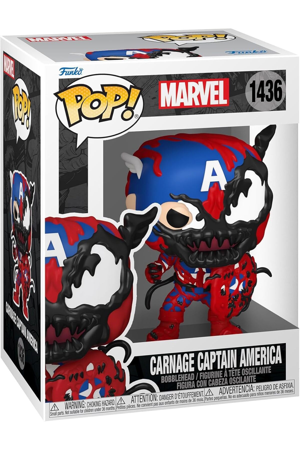 Funko Pop Marvel Carnageized-Carnage Captain America No:1436 Bobble ...