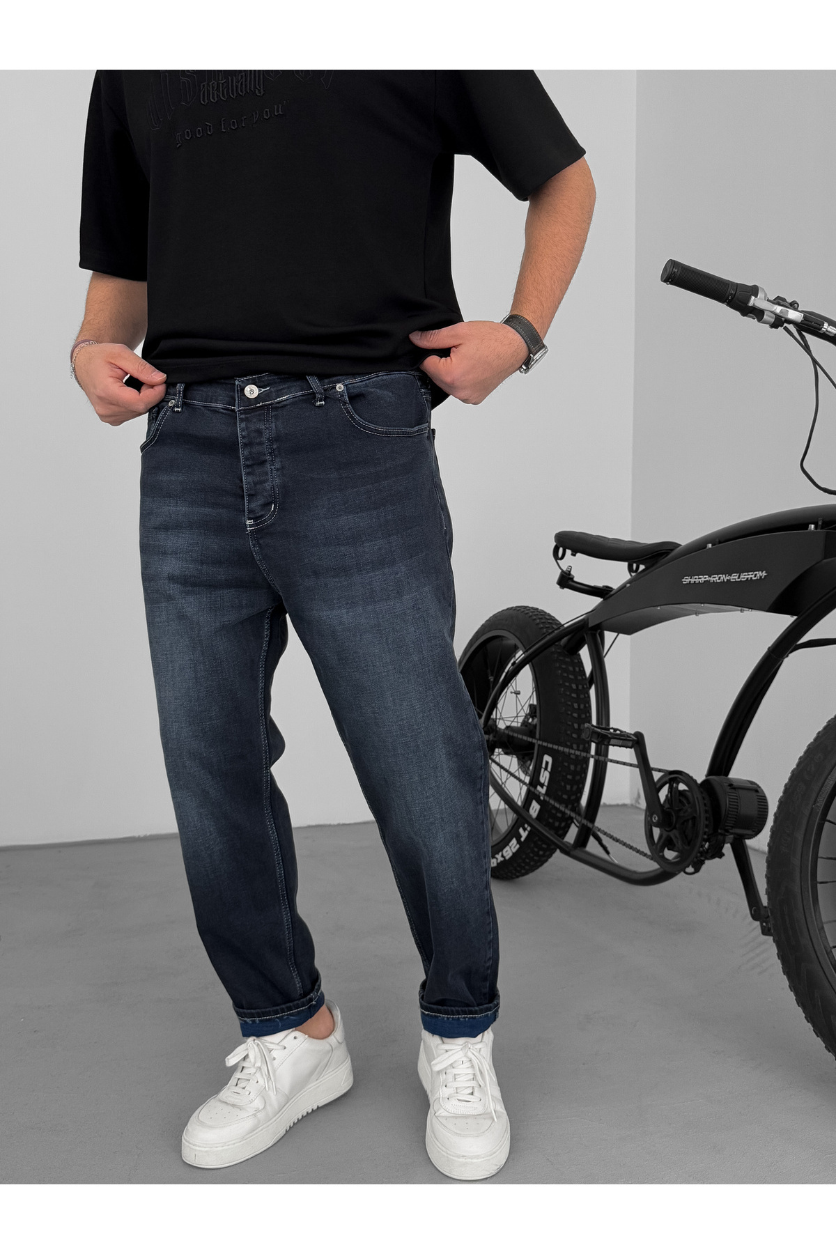 BYBASICMAN Lacivert Dikişli Eskitme Boyfriend KE-724/730Fiyatı ...