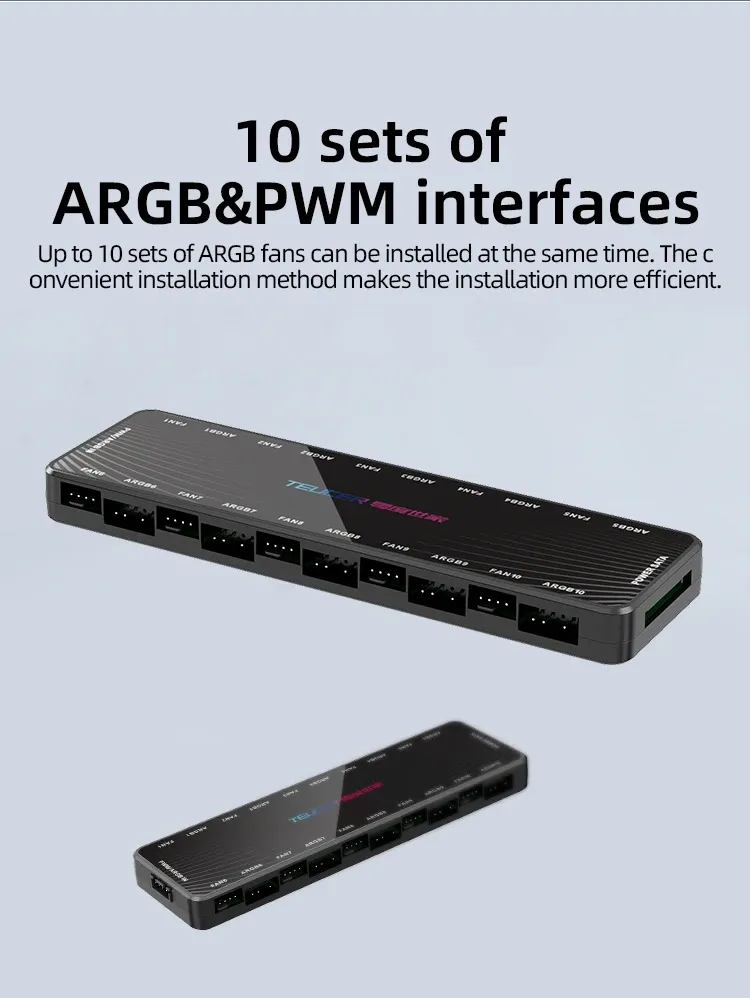 Choice LP-10-HUB-BK TEUCER LP-10 ARGB/PWM HUB مع وحدة تحكم ARGB محول 2 ... Choice LP-10-HUB-BK TEUCER LP-10 ARGB/PWM HUB مع وحدة تحكم ARGB محول 2 ...