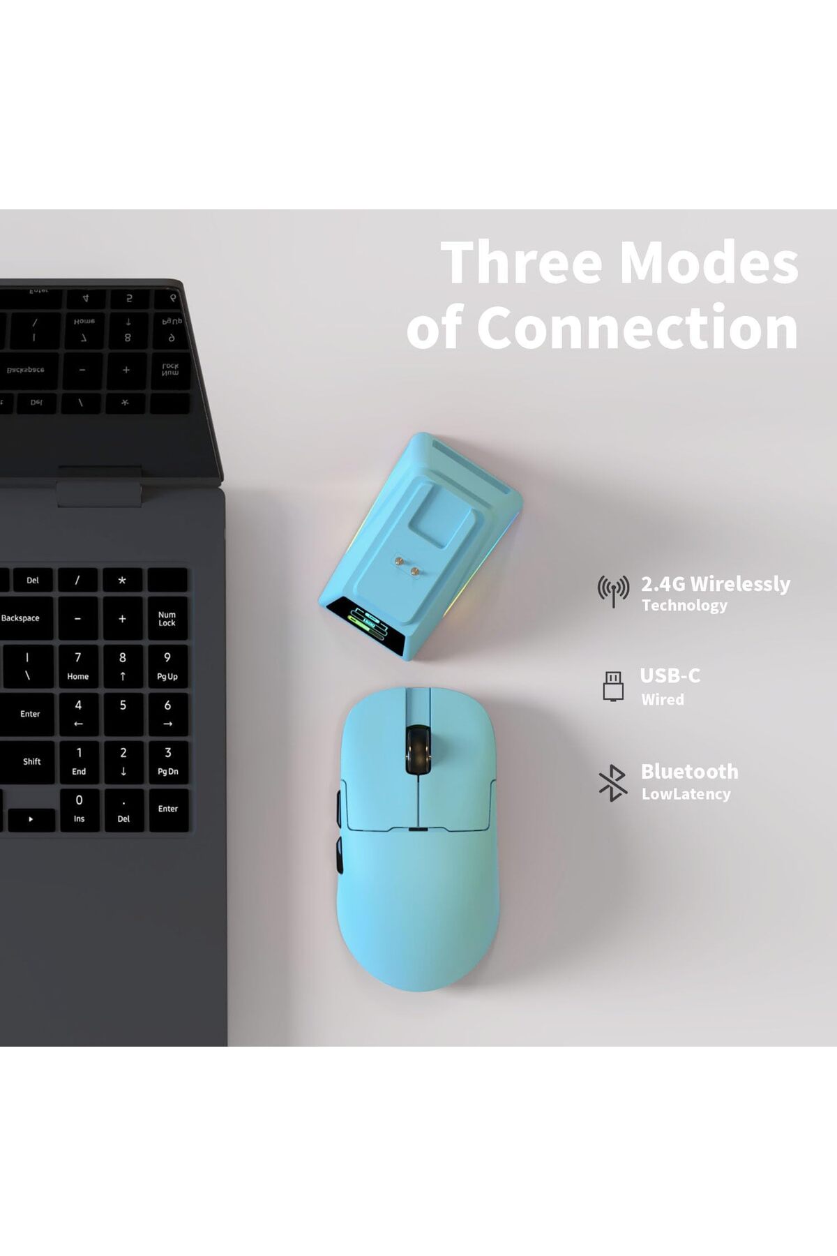 Ajazz AJ159 APEX 8K Oyun Mouse, 3 Modlu TFT Ekranlı Manyetik Şarj ...