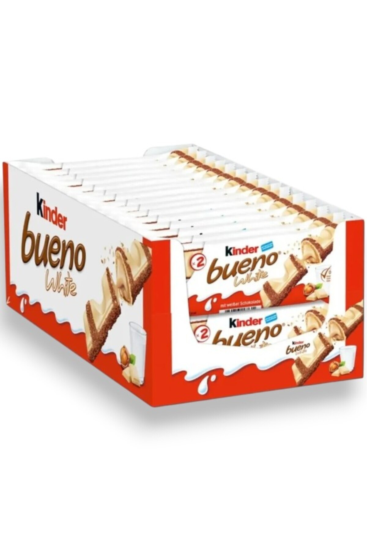 Kinder Bueno - Sütlü ve Fındık Kreması Dolgulu Kakao Parçacıklı Beyaz ...
