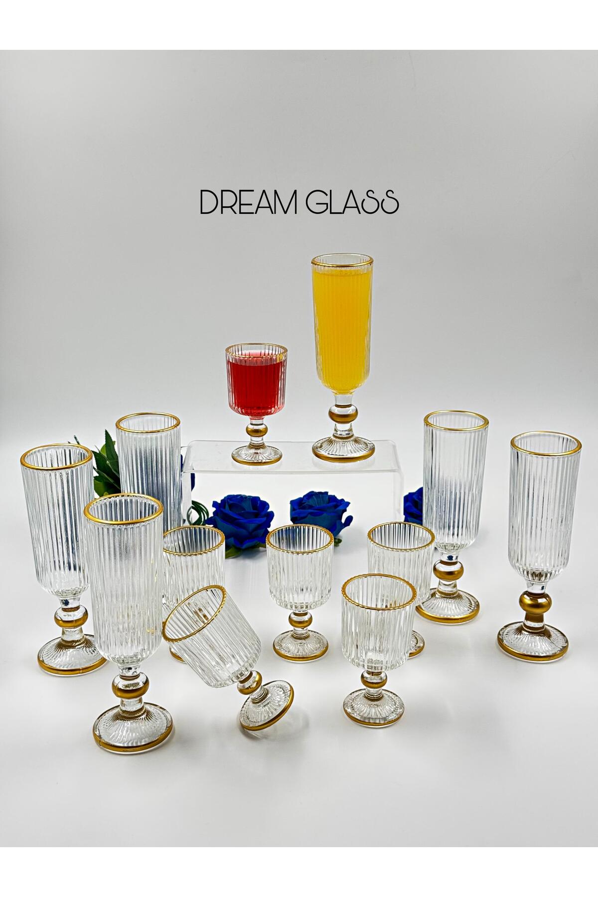 Dream glass 6 BÜYÜK VE 6 KÜÇÜK 12 PARÇA 6 KİŞİLİK KAHVE YANI BARDAK ...