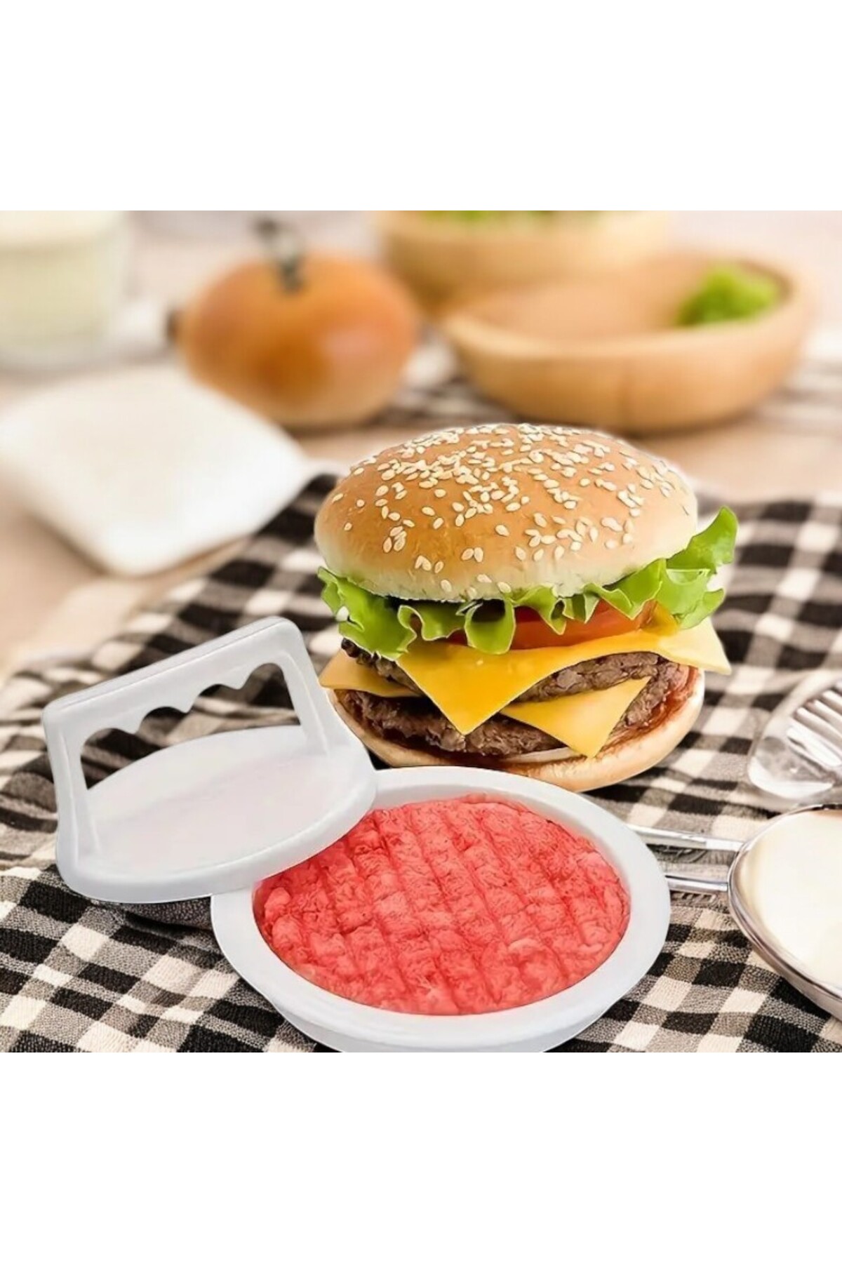 katilus Hamburger Köfte Kalıbı Pratik Köfte Yapma Aparatı Burger Press ...