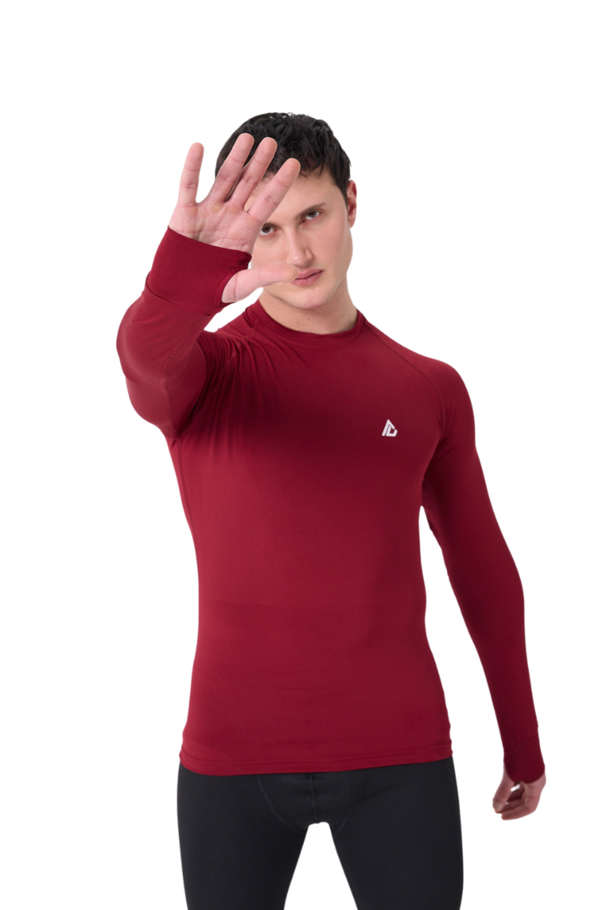 Musclex Spor Tekstil Erkek Bordo Parmak Detaylı Compression Spor Body ...