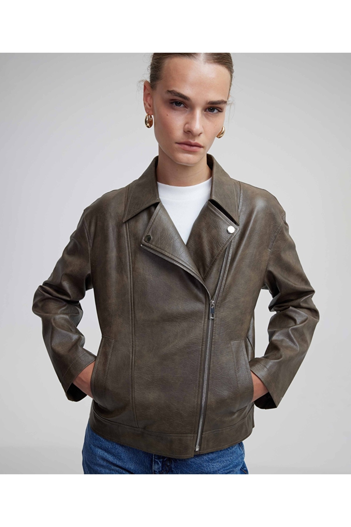 MISS IPEKYOL Deri görünümlü fermuarlı ceket - Fiyatı, Yorumları