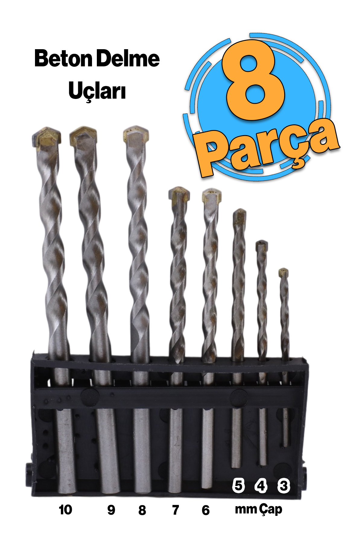Badem10 Beton Delme Matkap Ucu Set 8 'li Paket Betonarme Prekast Duvar ...