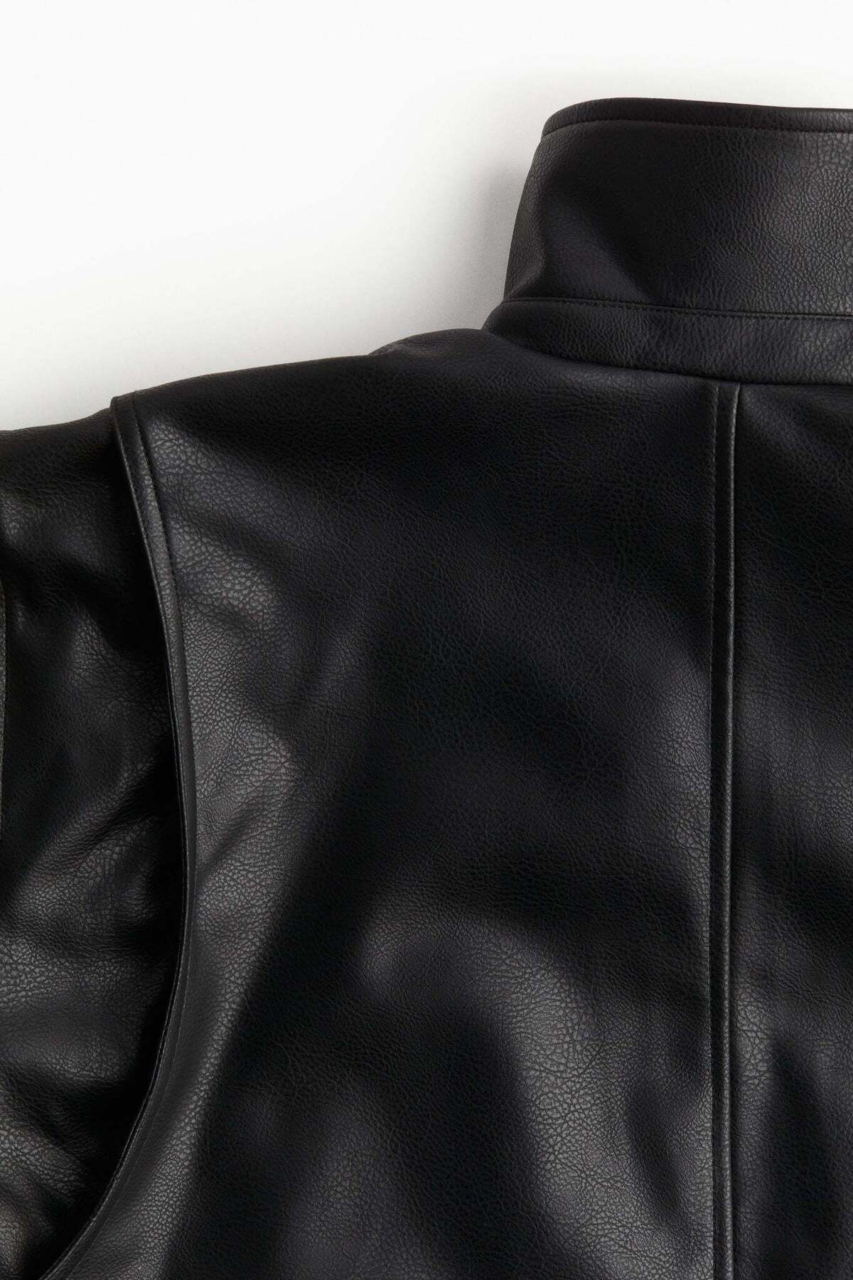H&M Oversized coated jacket- Trendyol