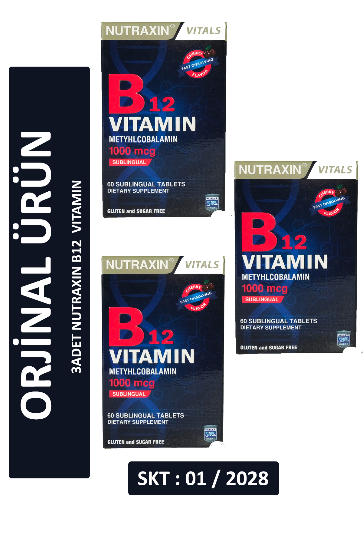 Nutraxin 3 Adet B12 Vitamini 1000 Mcg - Dil Altı Tableti - Fiyatı ...