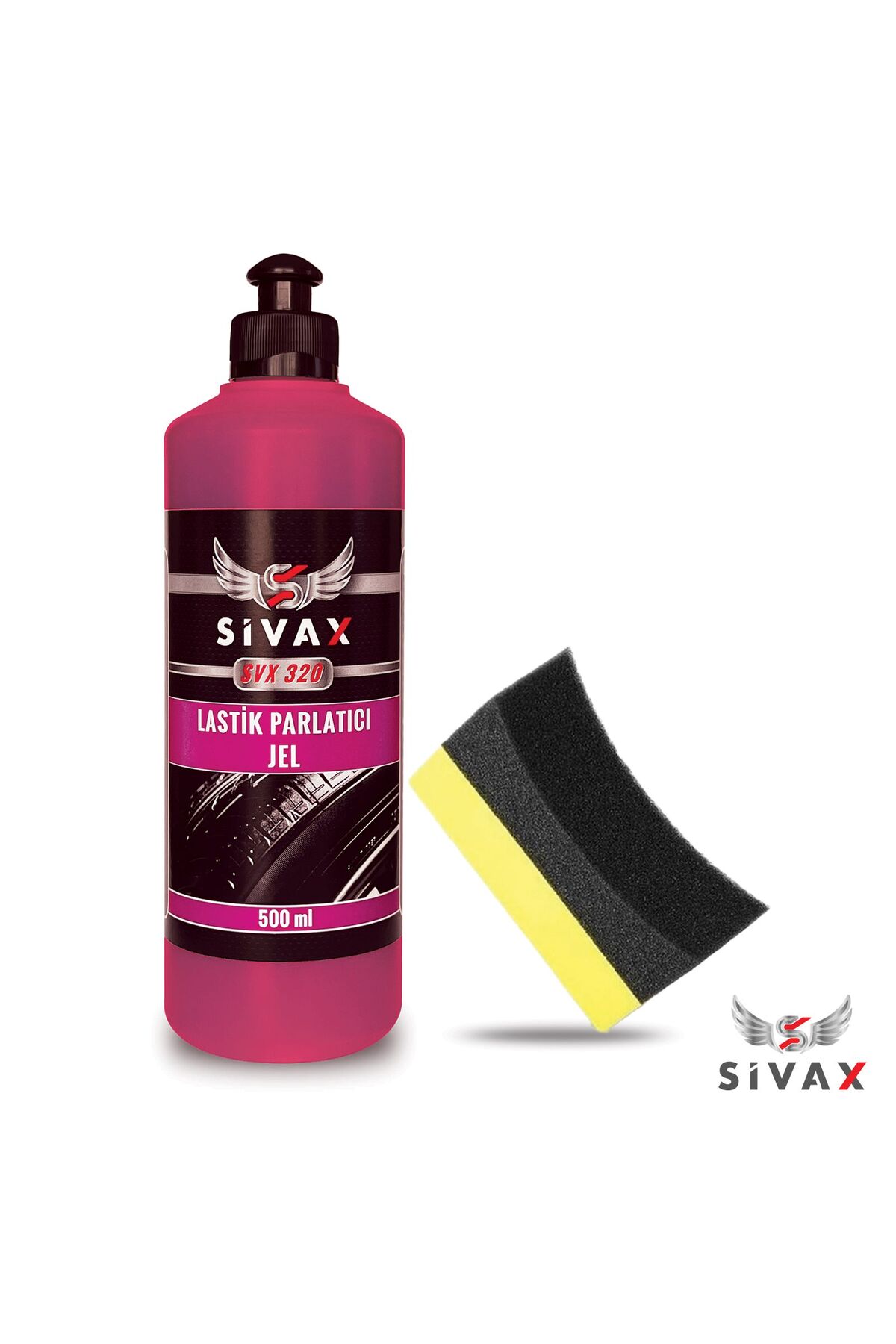 SİVAX Lastik Parlatıcı Jel Özel Formül Lastik Parlatıcı 500ml Sünger ...