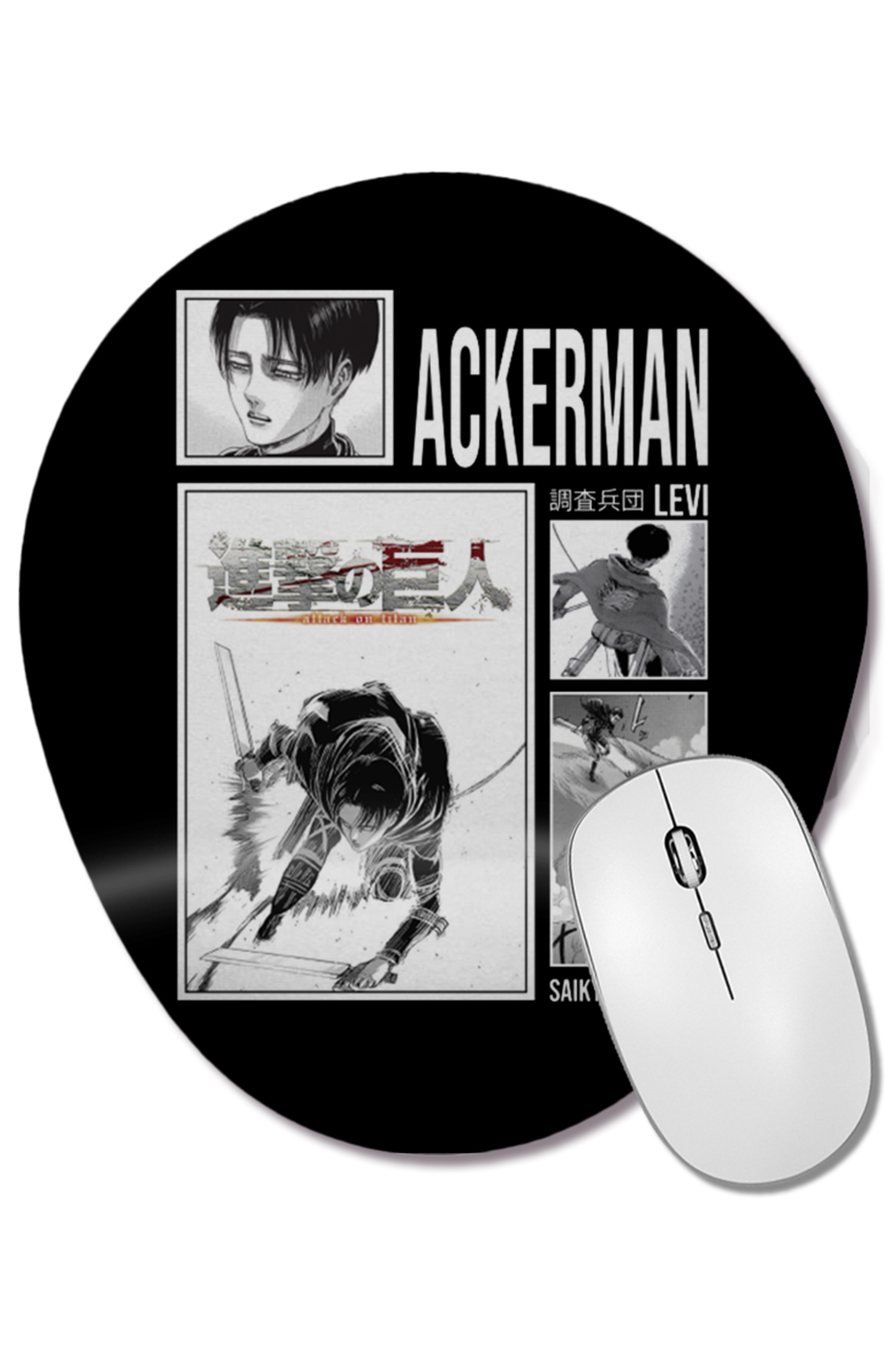 BASKI DÜNYASI Shingeki no Kyojin Levi Ackerman Bilek Destekli Oval ...