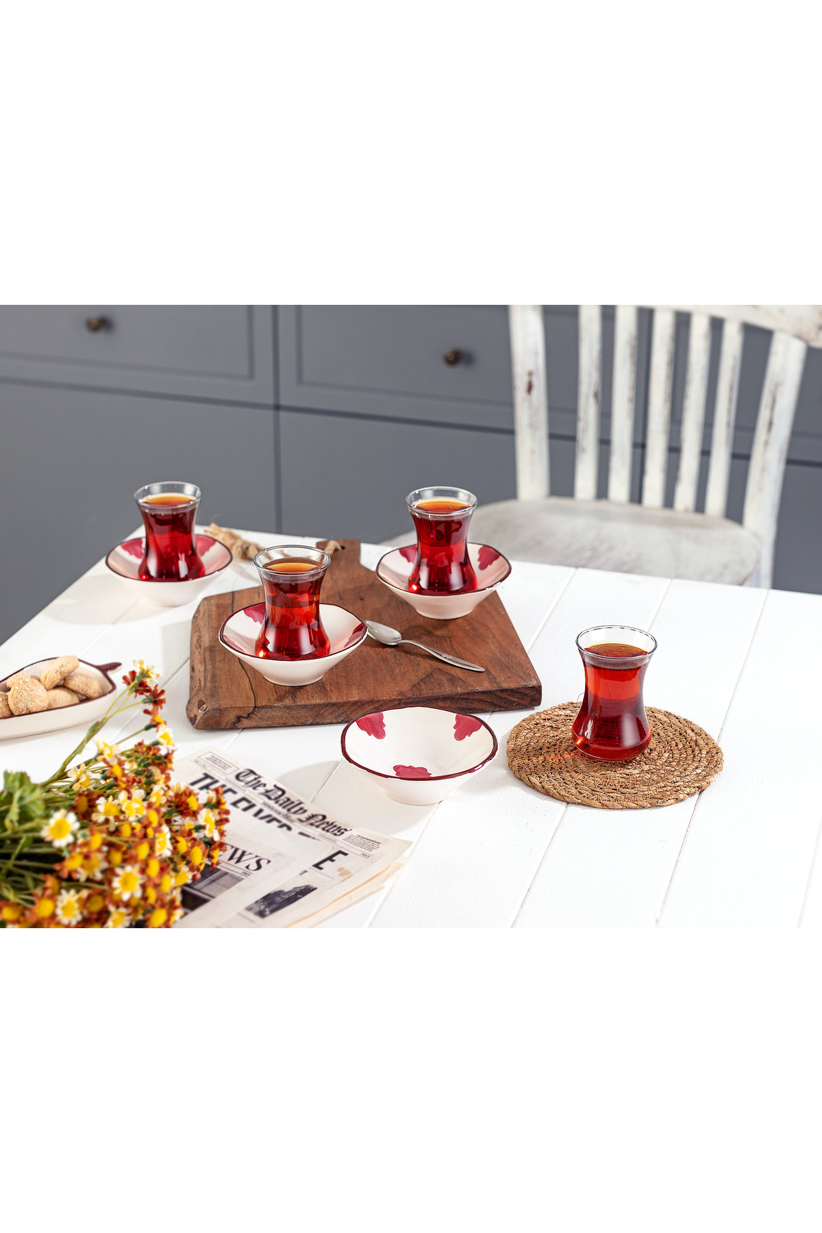 Madame Coco Vie Rouge Oıseau 8-Piece Tea Set- Trendyol