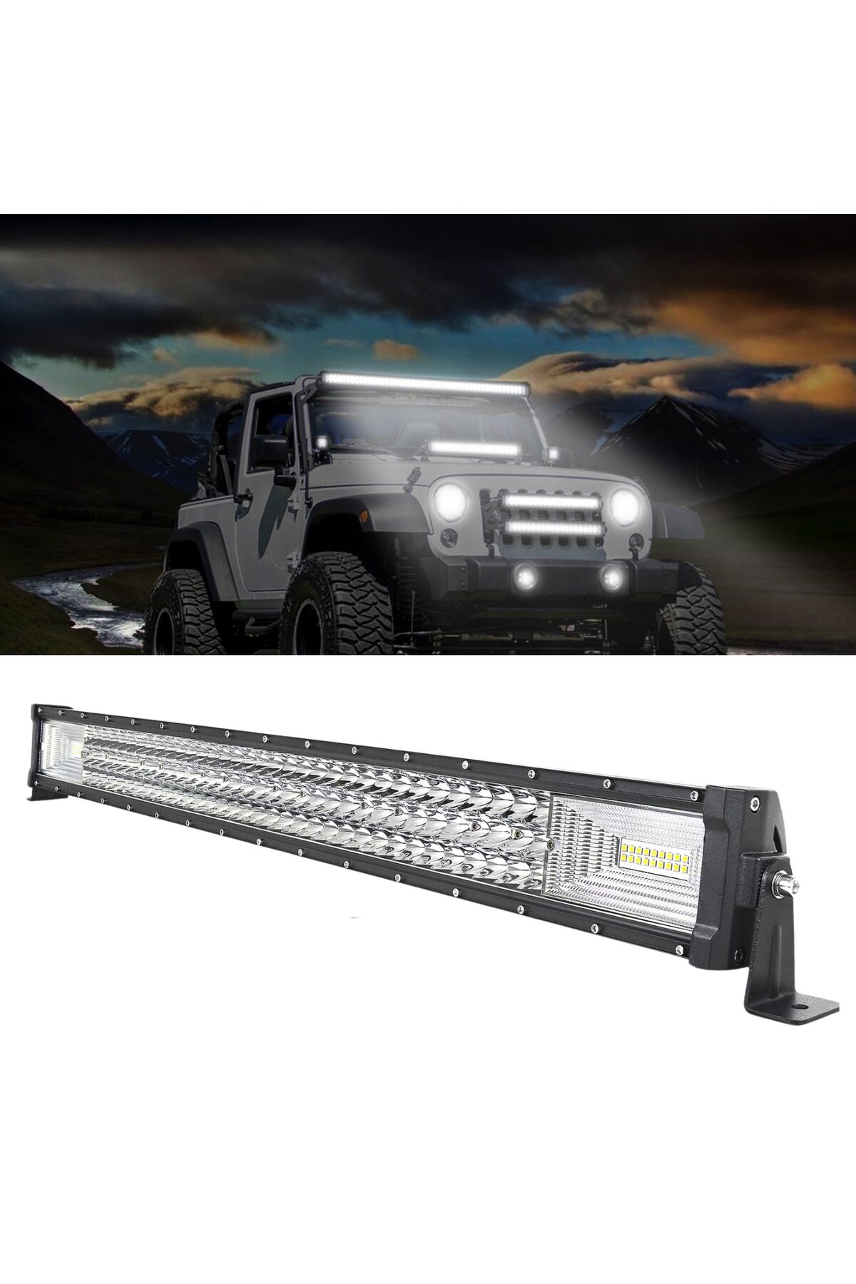 DEKOHOP Off Road Kamyon Traktör 80 cm 3 Sıra Led Bar Tek Renk Beyaz 12 ...