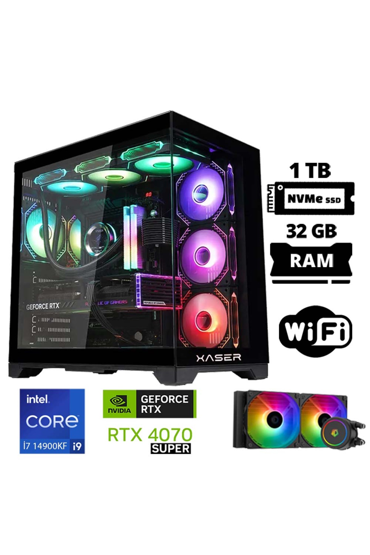 XASER Lexus x30 i9 14900KF 32GB DDR5 Ram 1TB M.2 NVMe SSD 12GB RTX4070 ...
