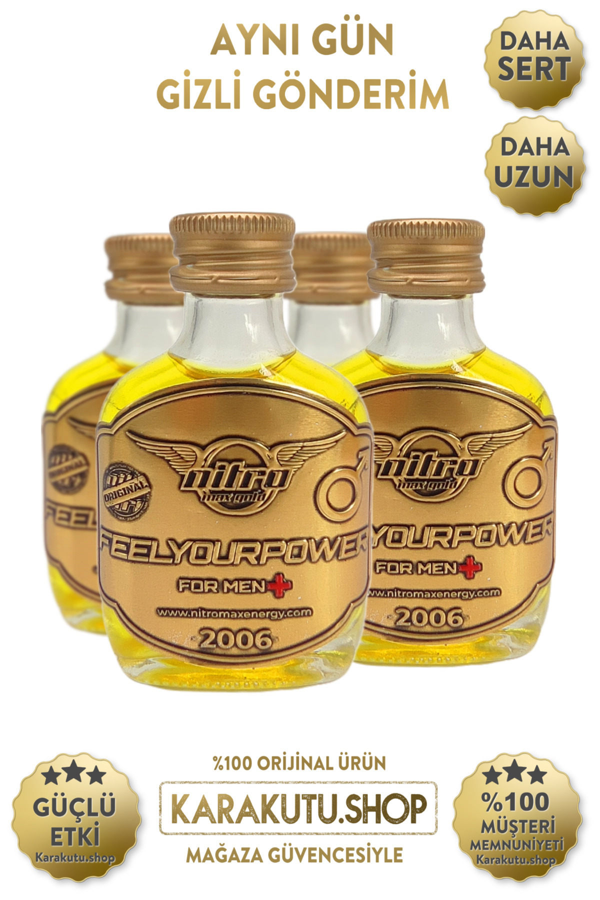 BaronVigor Nitro Shot Içecek 4 Adet Nitromax Ginseng Shot Içecek Drink ...