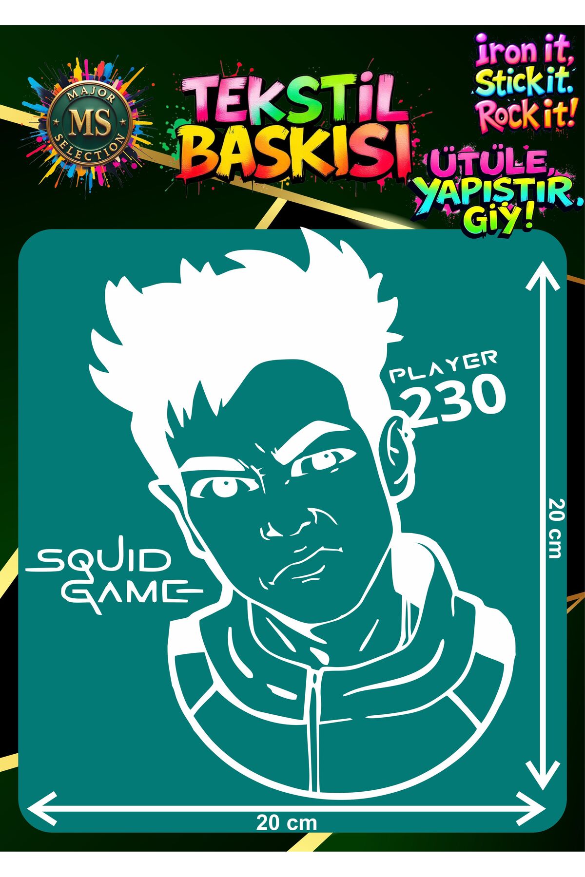 MS Major Selection Beyaz Squid Game Thomas Player 230 Tshirt , Çanta ...