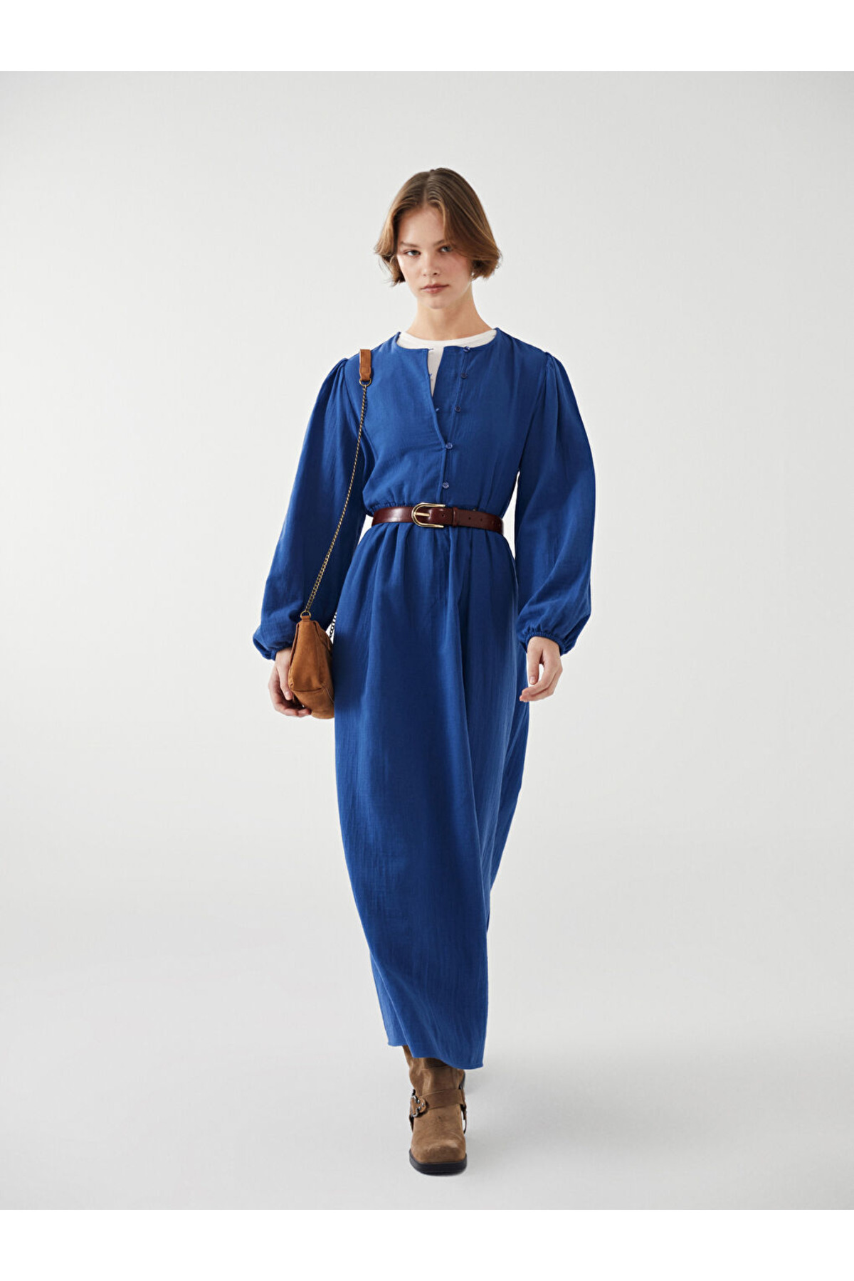 LC Waikiki LCW Modest Bisiklet Yaka Kadın Elbise - Fiyatı, Yorumları