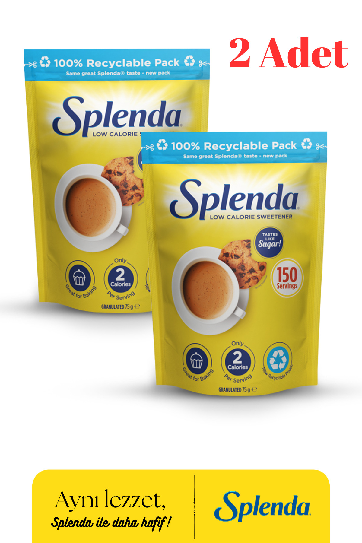 Splenda Granül Tatlandırıcı 150 Gr | Kalorisiz Granül Tatlandırıcı X2 ...