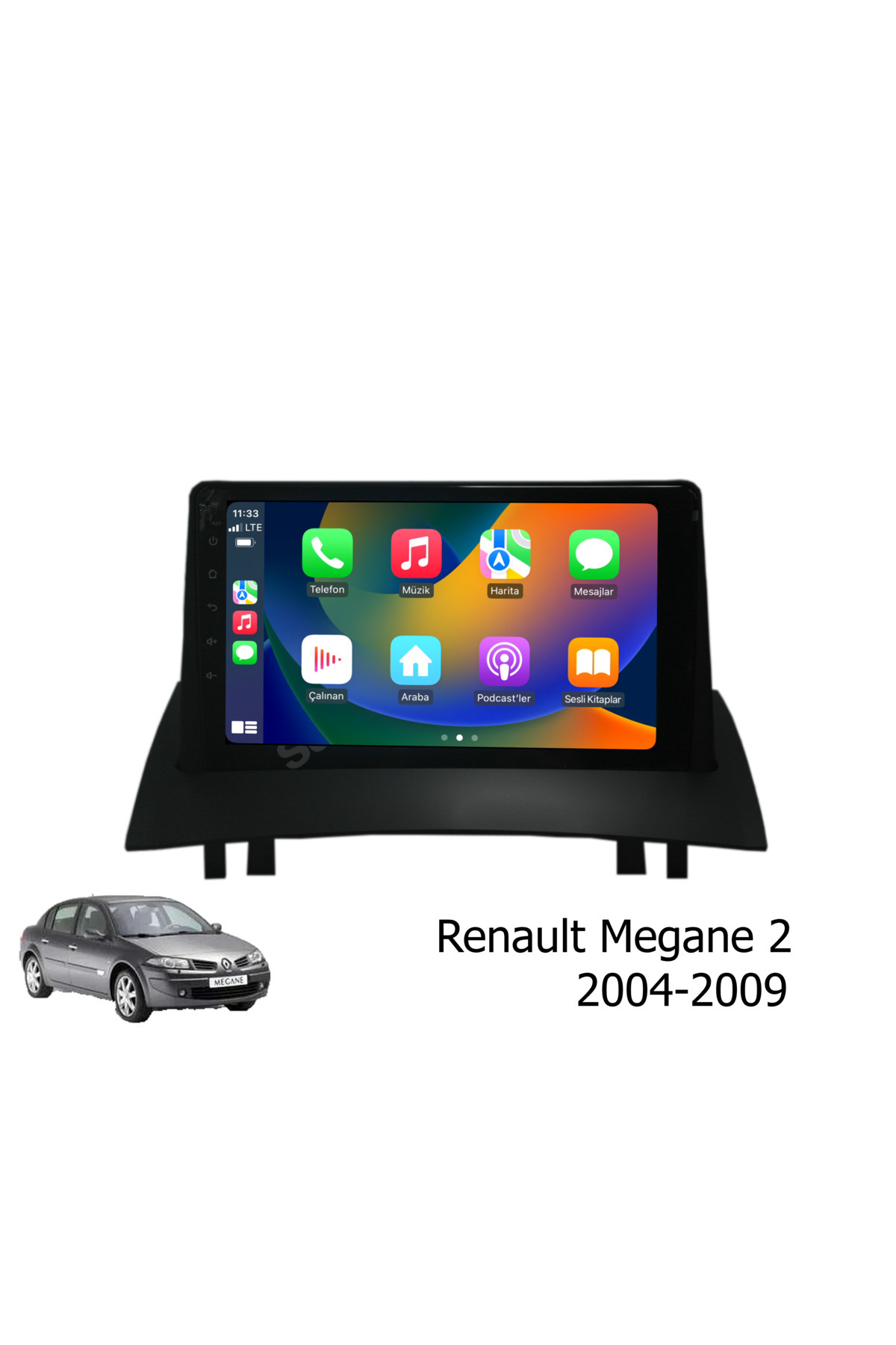 OEM RENAULT MEGANE 2 4GB RAM-32GB Hafıza CarPlay-AndroidAuto Multimedya ...