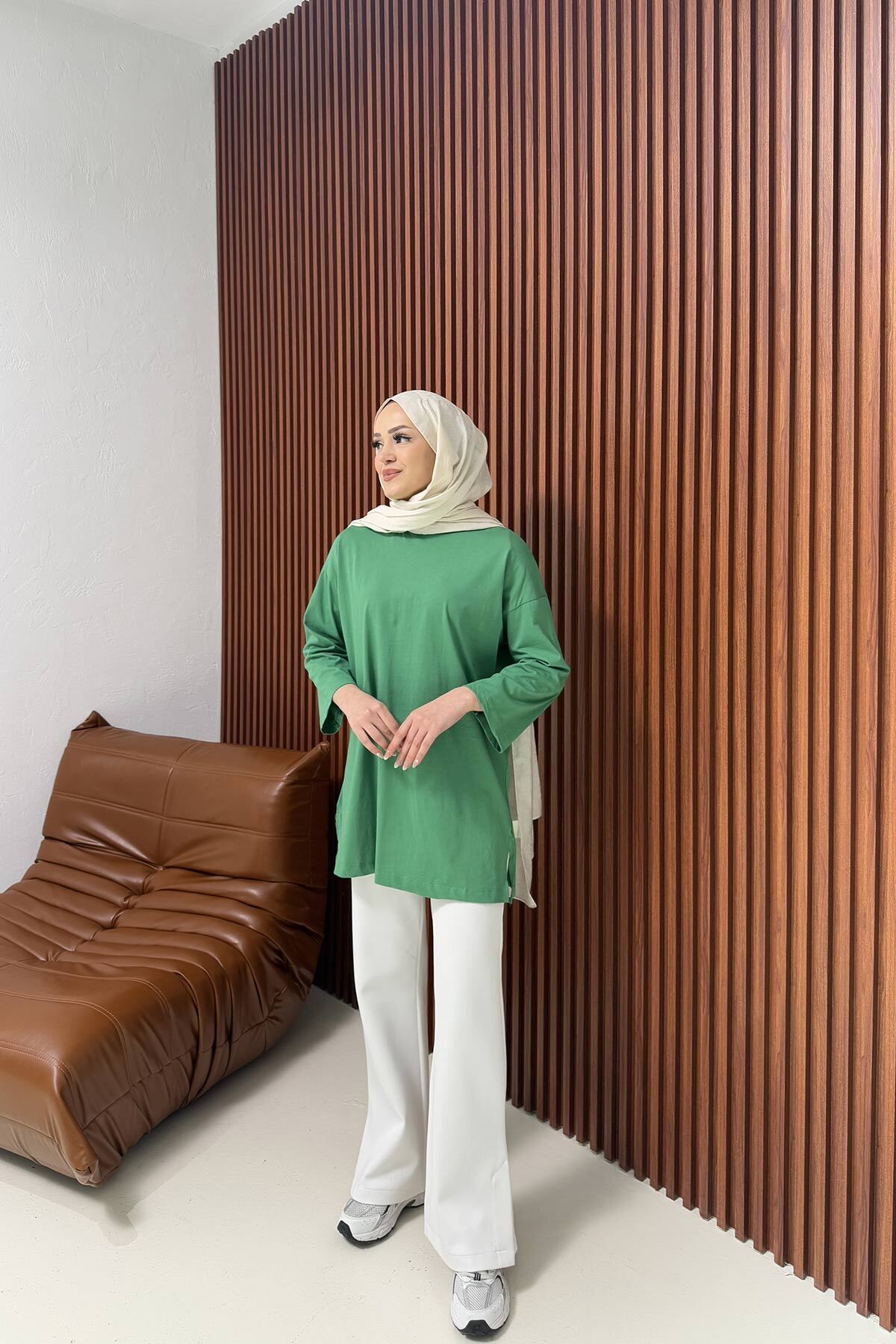 Melike Tatar Yeşil Basic Tunik 3-3108 - Fiyatı, Yorumları