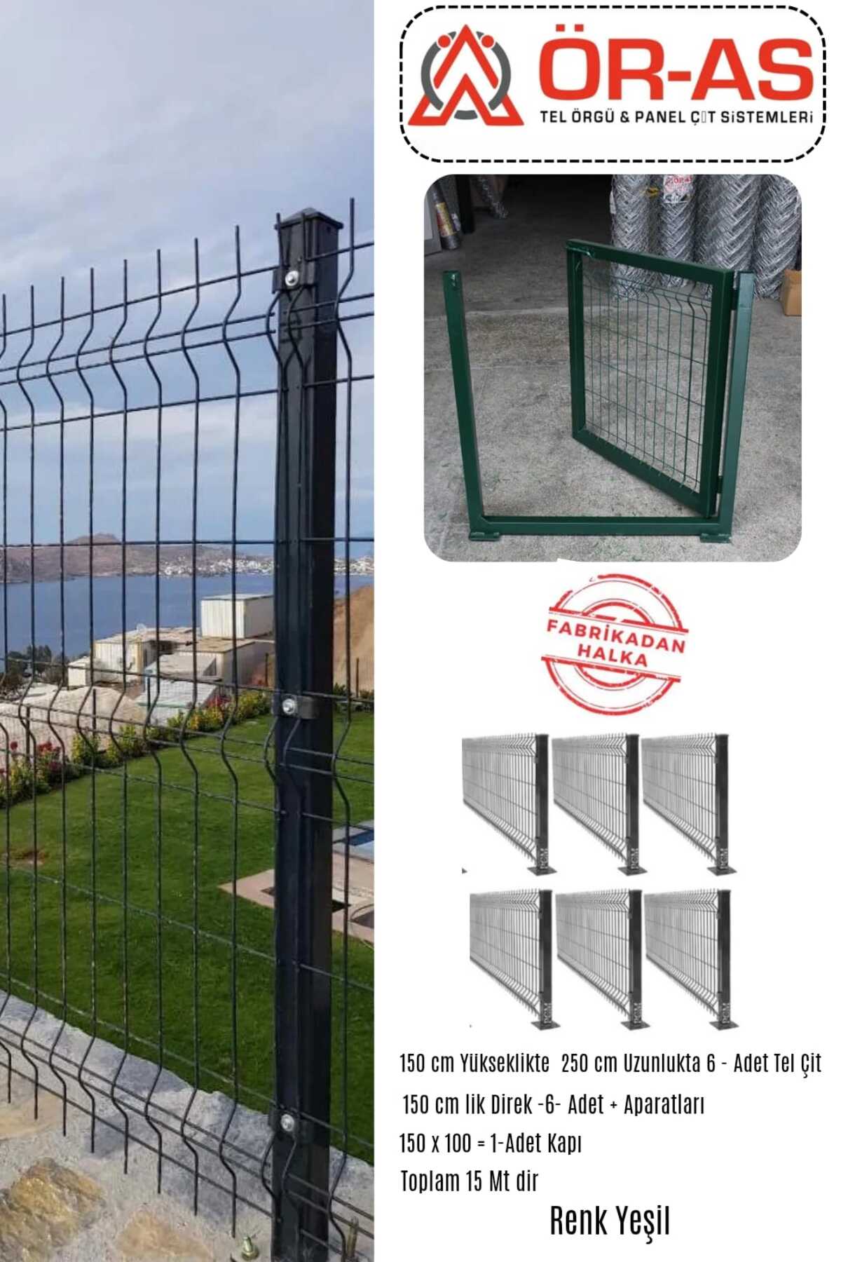 ÖR-AS TEL ÖRGÜ & PANEL ÇİT SİSTEMLERİ Panel Çit Takım ( 150 Cm ...