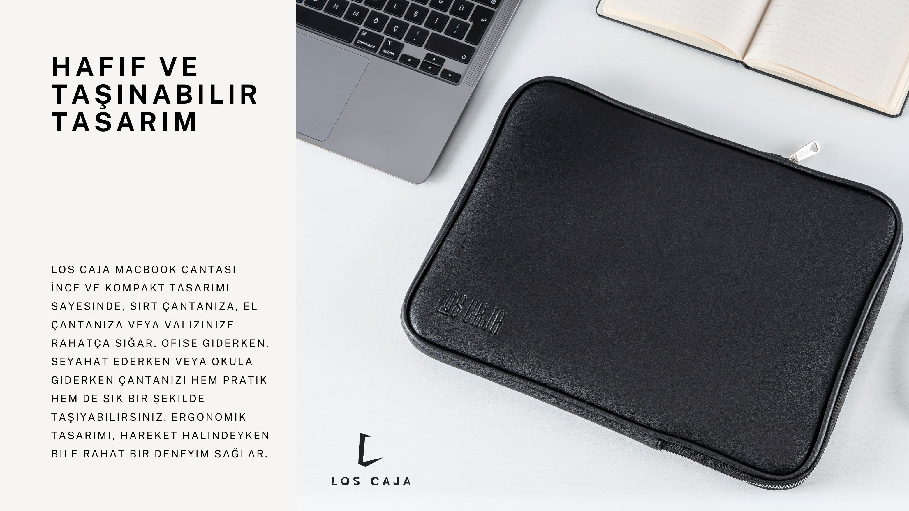 LOS CAJA 13” - 14" Inç Su Geçirmez, Vegan Deri Ve Fermuar Özellikli ...