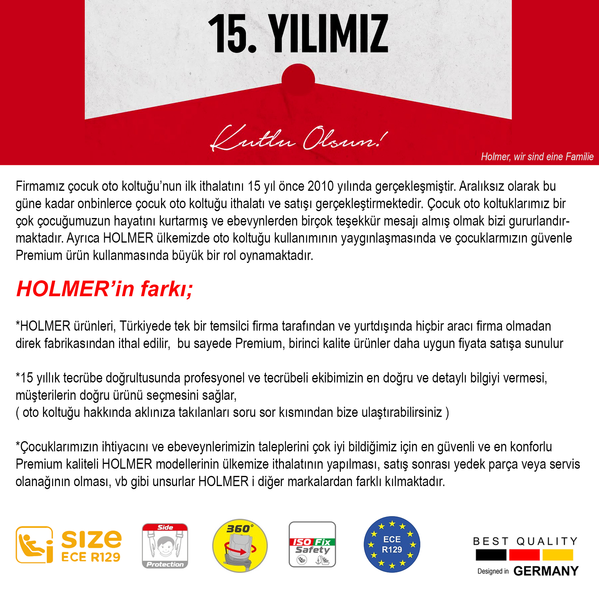 Holmer Kids Maxi Protect Aero 3D 0-36kg ( 360° Dönebilir) Isofix Çocuk ...