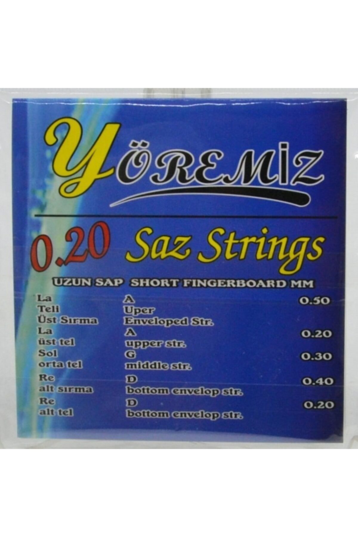 YÖREMİZ Saz Teli Uzun Sap Beyaz Bam 0.20 Uzun Sap Bağlama Teli Tezene ...