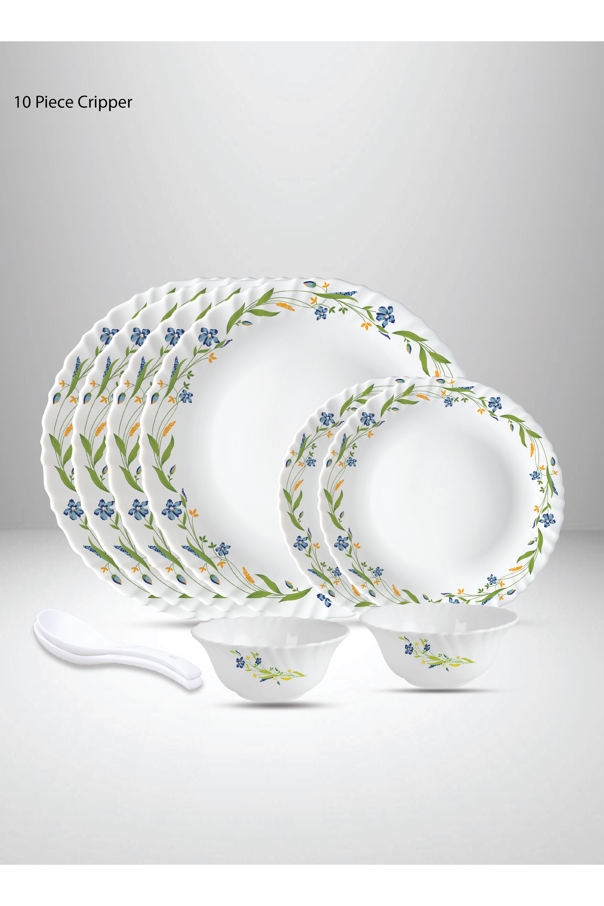 British Chef 10 Pieces Opalware Dinner Set | Microwave, Dishwasher ...