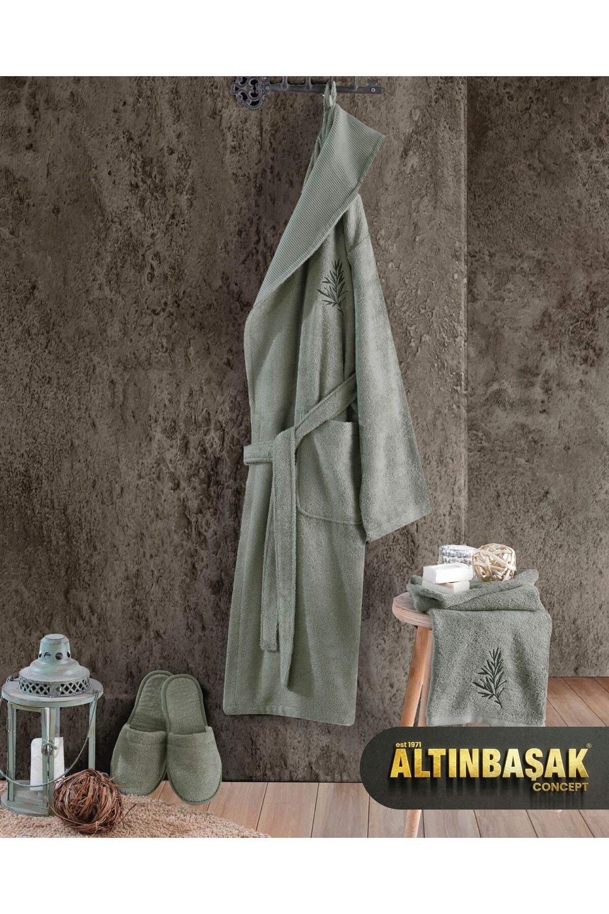 Altınbaşak FELİX PREMİUM BAMBU ERKEK BORNOZ SETİ (L-XL) %40 BAMBU LİFİ ...