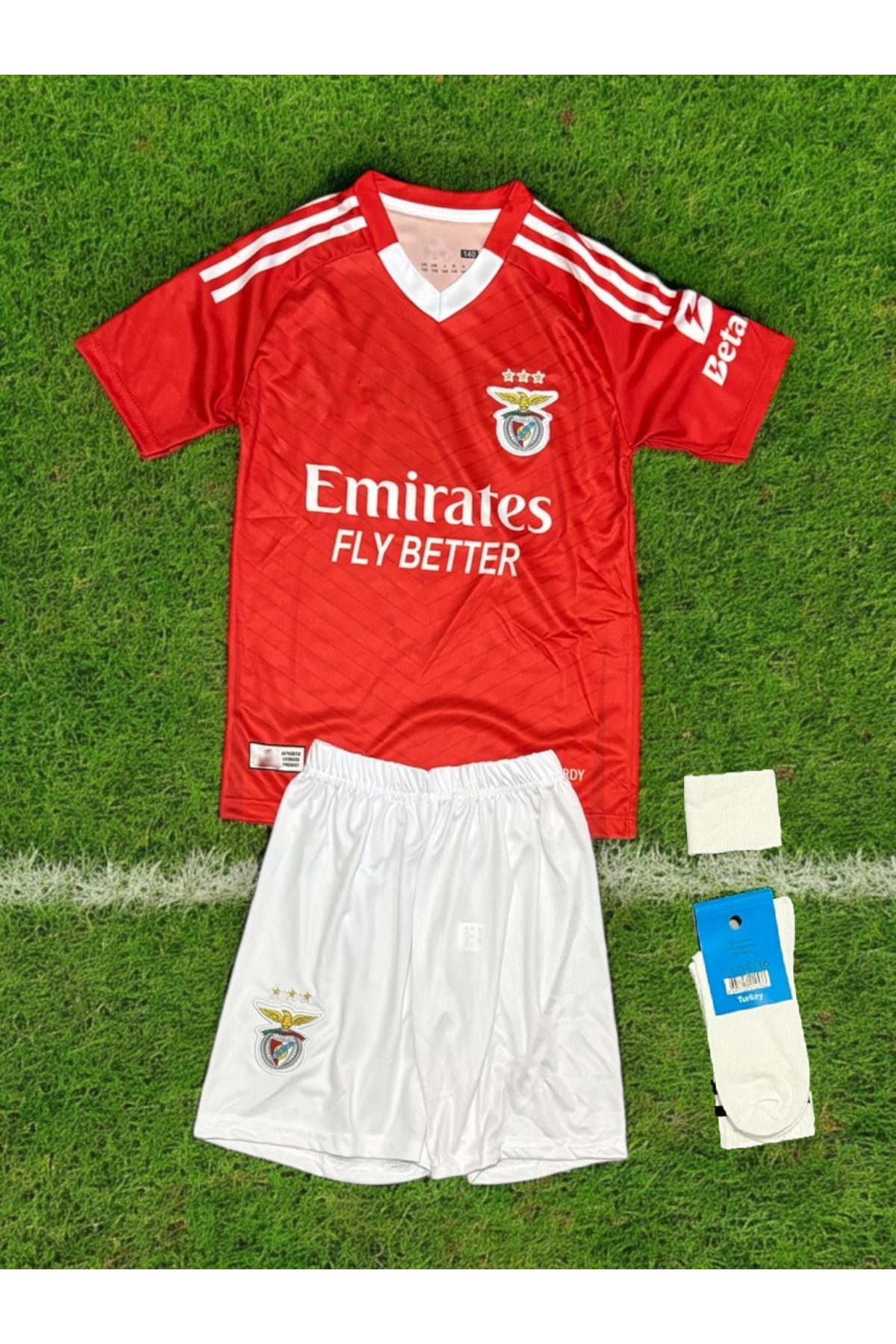 ANDREAM Benfica Kırmızı Kerem Aktürkoglu Futbol Çocuk forması 4'Lü set ...