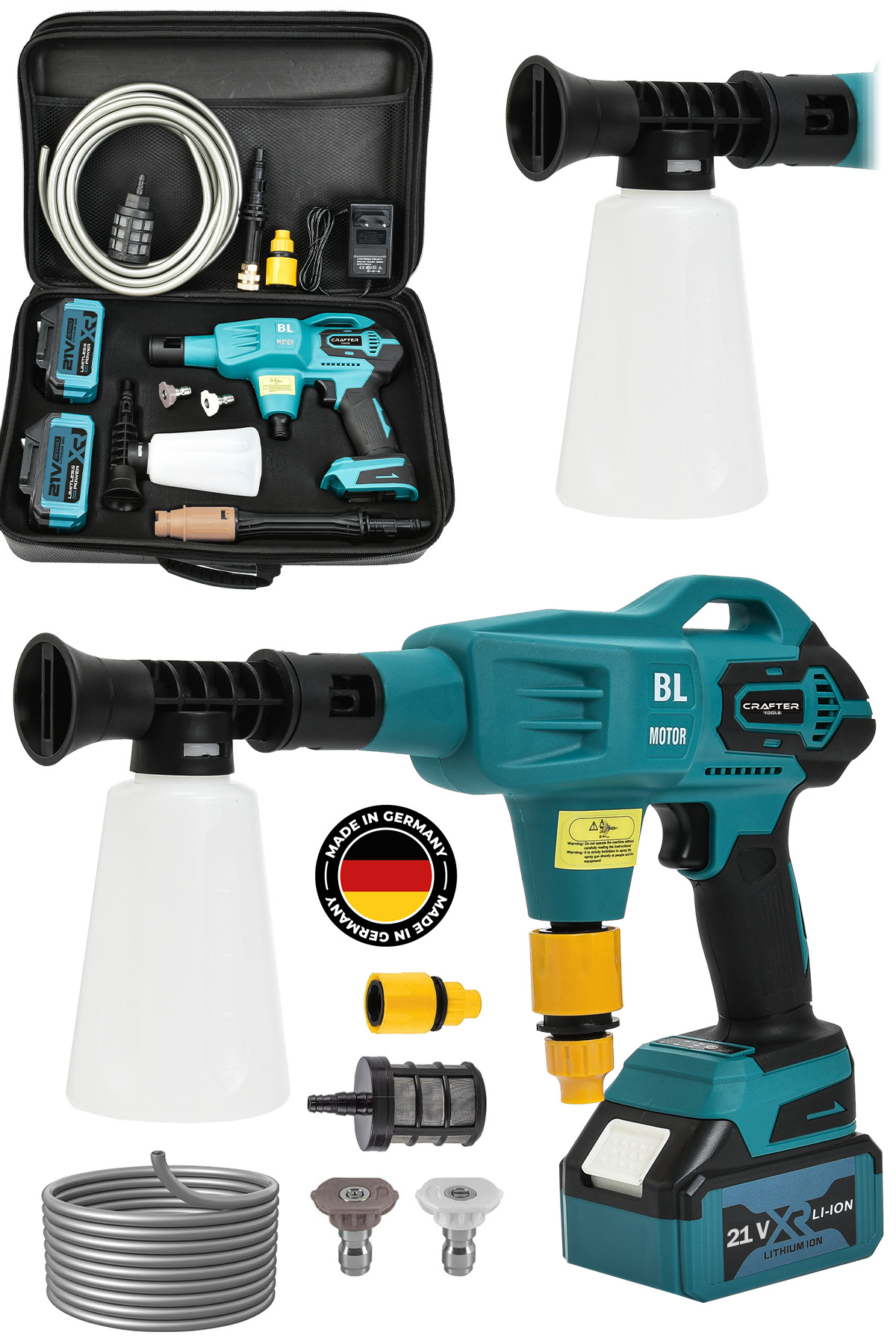 CRAFTERTOOLS 21v Yüksek Basınçlı Kömürsüz Motor Akülü Oto Araba Yıkama ...